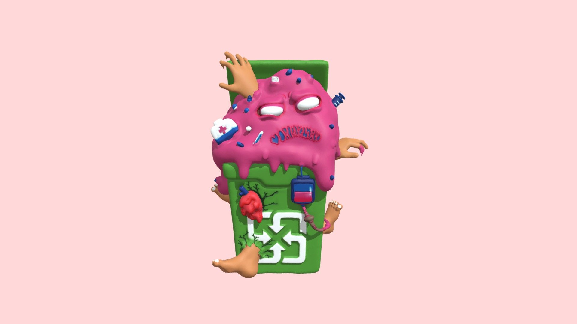 Strange monster laboratory_Waste monster - 3D model by s310223 [22965f7 ...