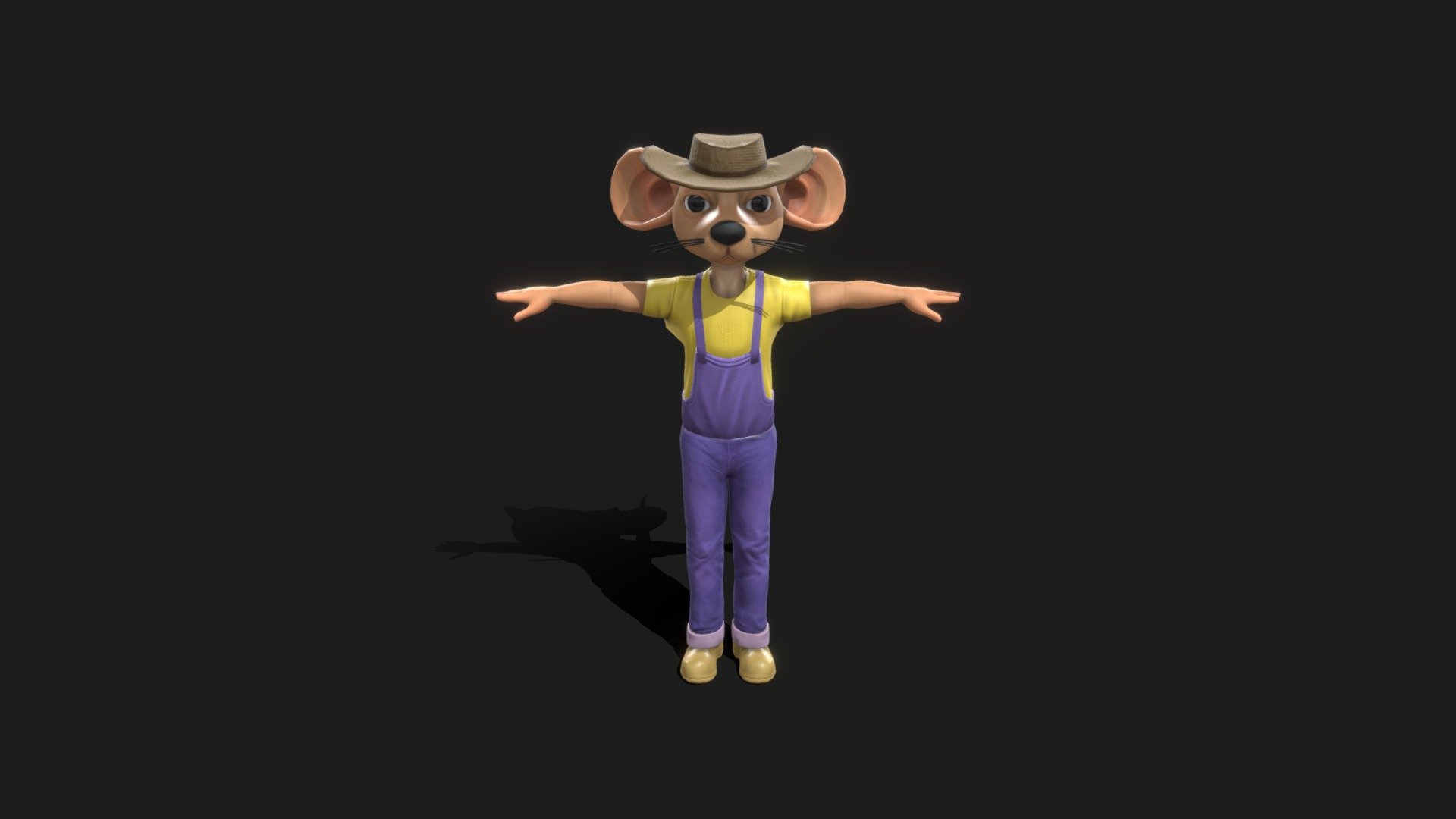 3D Farmer Mouse Male - 3D model by devakrishna.art [22a1a12] - Sketchfab