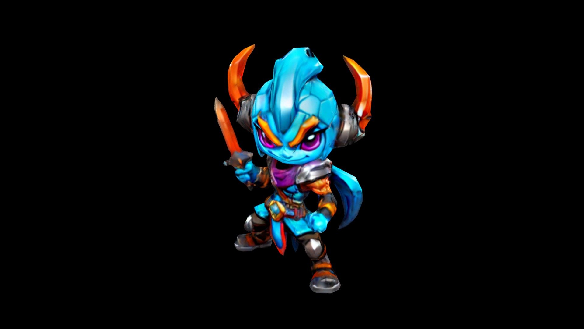 The blue warrior looks powerful and ready for ba - Download Free 3D ...