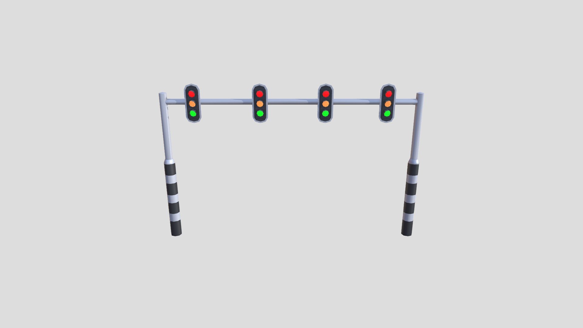 Low Poly Traffic light Four Lanes - 3D model by mathijsvanoosten ...