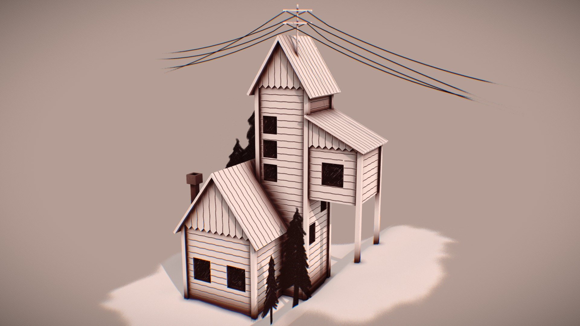 Scene from pencil houses - 3D model by Notisi (@Notisi.Draw) [22b3ddd ...