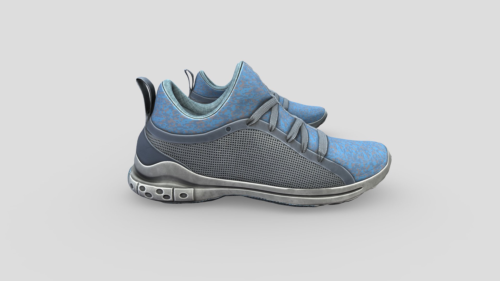 Blue Walking Shoes Runners Sneakers - Buy Royalty Free 3D model by 3dia ...