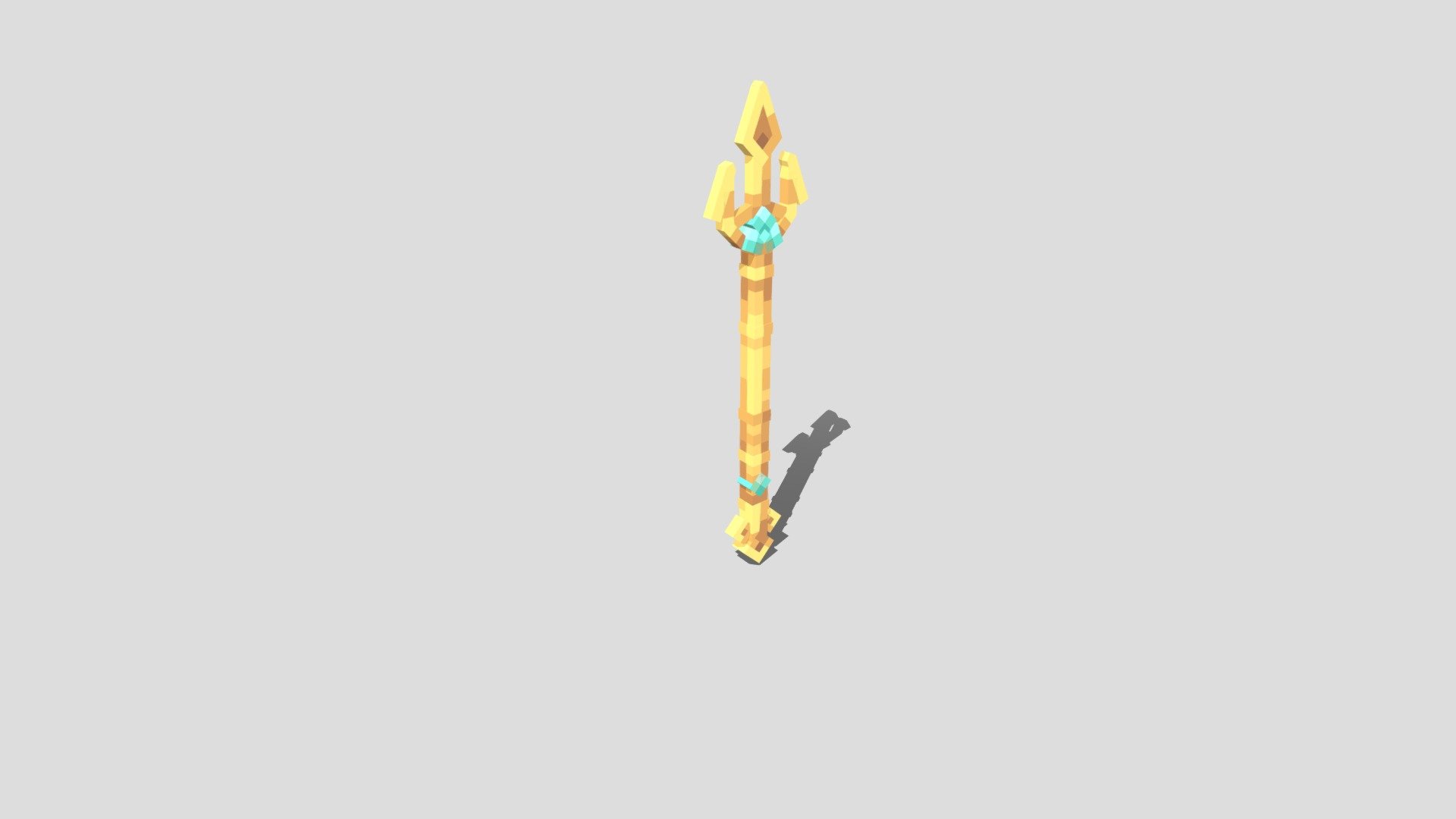 Gold Trident with crystalls - 3D model by sunfl0w3r (@sunfl0wer ...