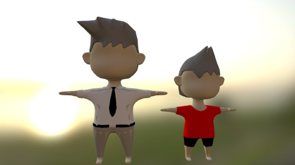 Boy And Father - 3D model by bookdx [22c0e08] - Sketchfab