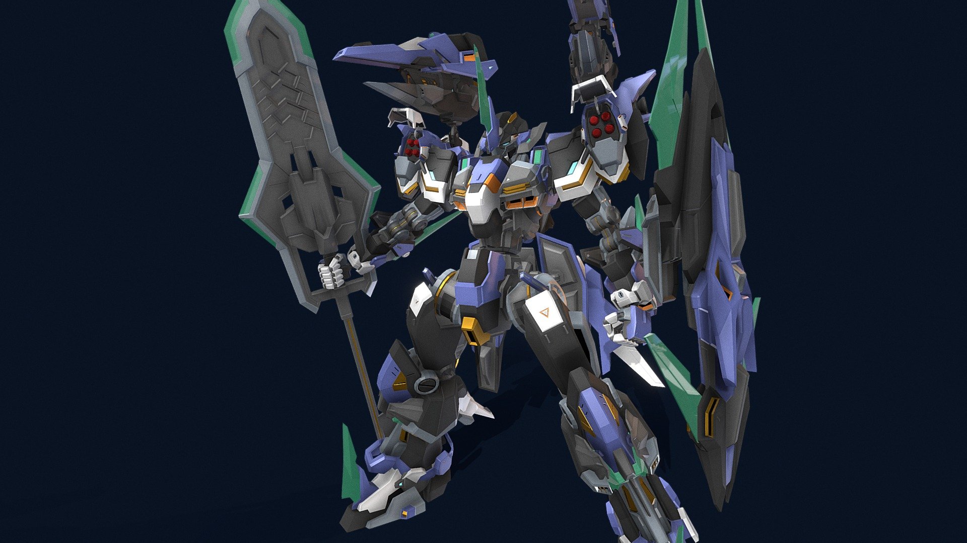 XC-02 Trident - Original Mecha Design - Buy Royalty Free 3D model by ...