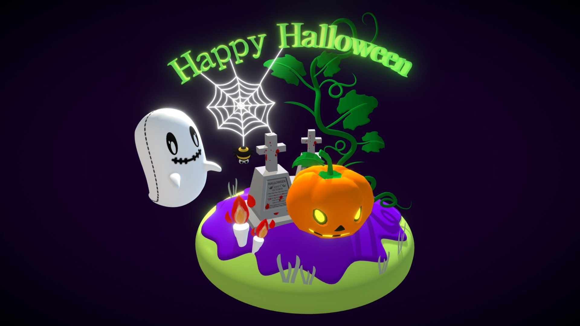 happy halloween - 3D model by uniko [22d1abd] - Sketchfab