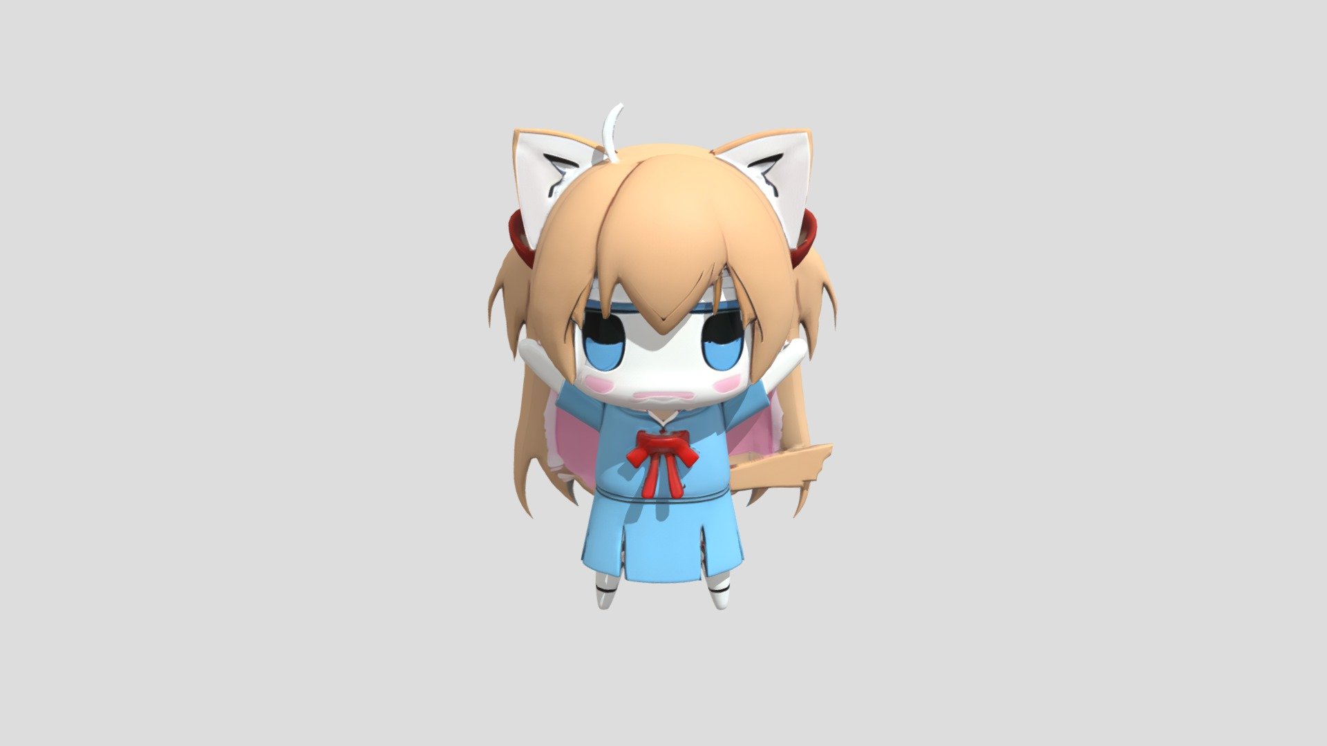 Chibi anime girl with cat ears - 3D model by Ivan.Arreola [22d31f2 ...