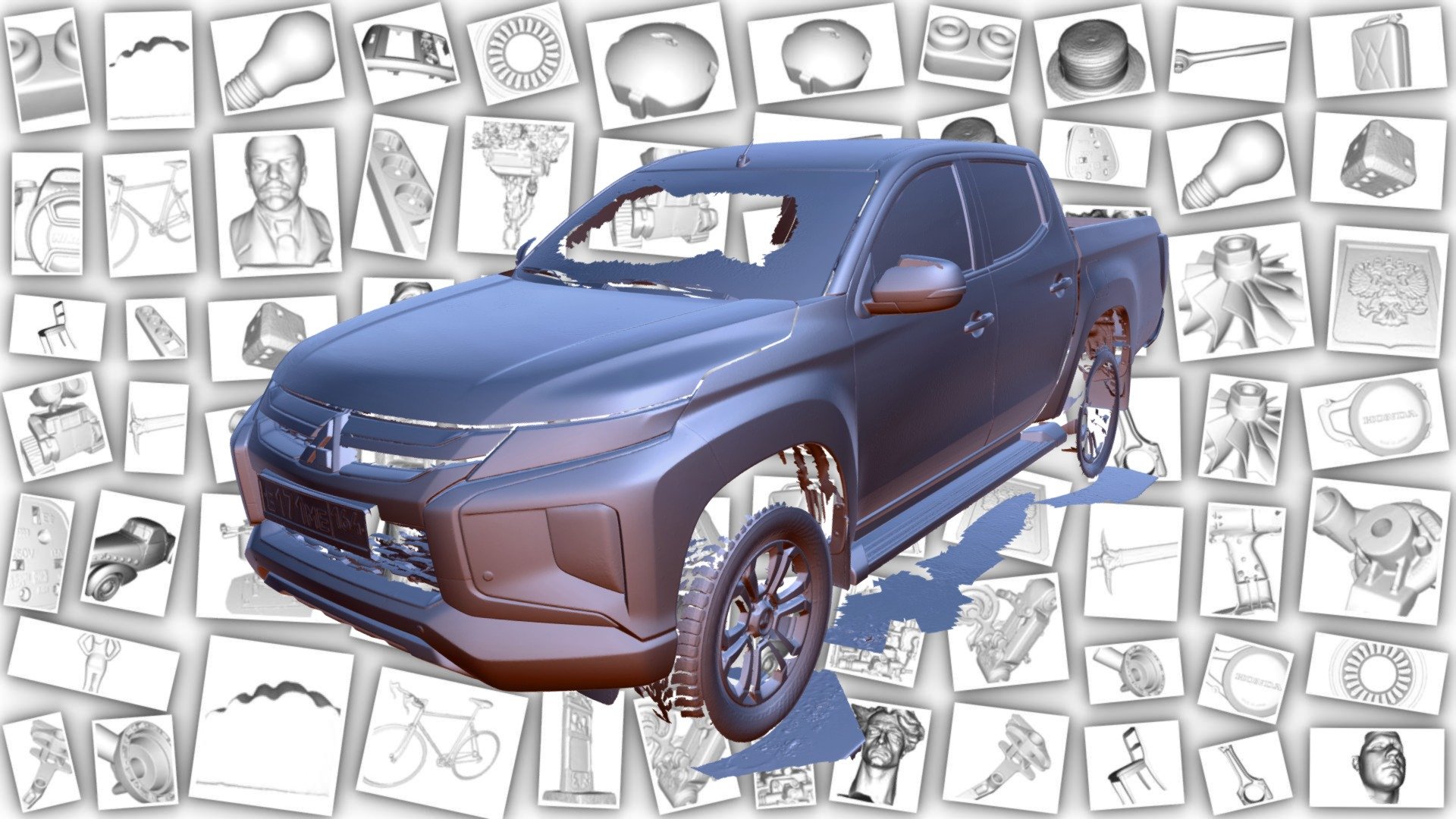 Mitsubishi L200 2022 3d Scan Data - 3D model by CAD-LAB (@3dscaning ...