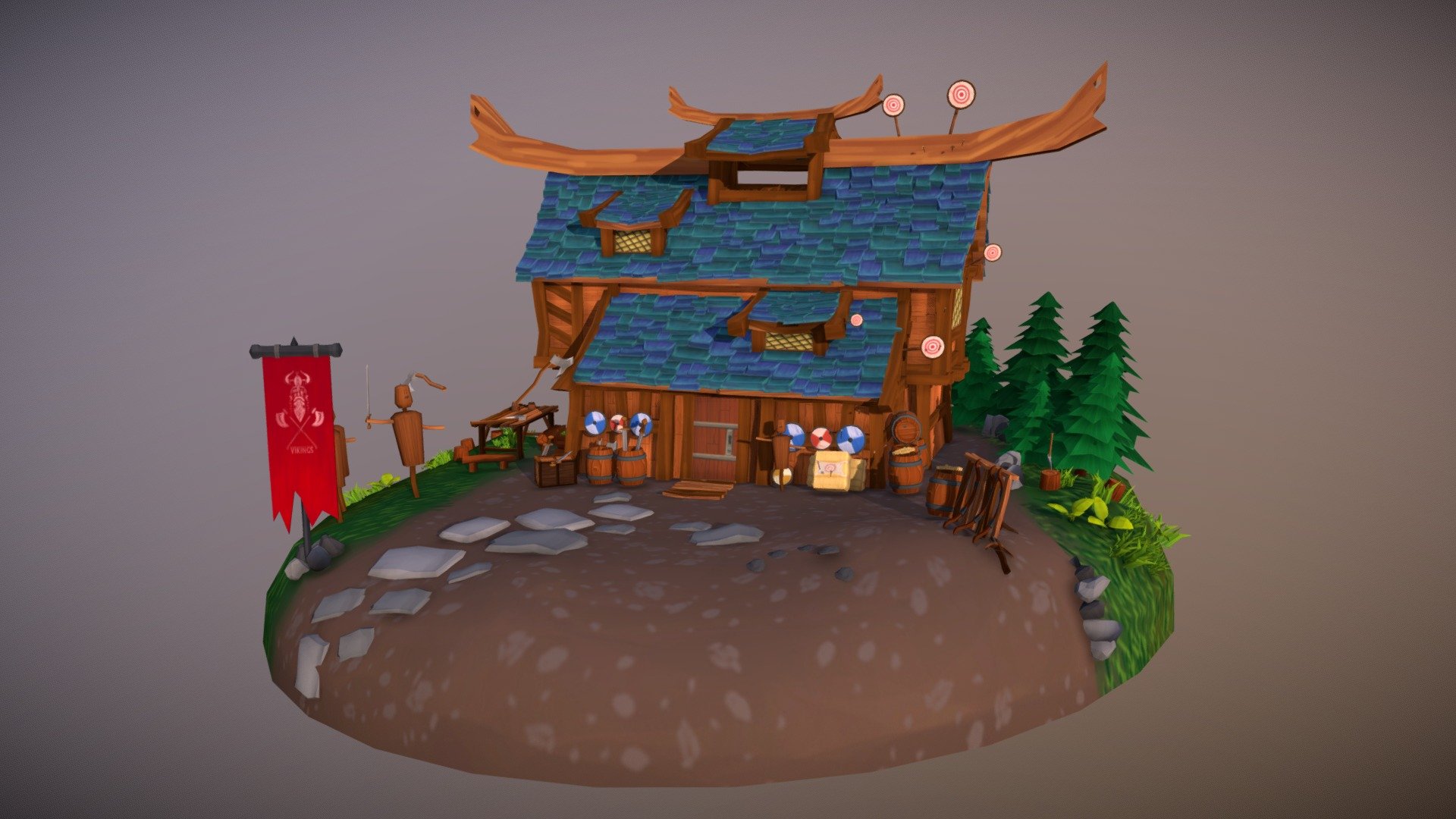 Viking Combat House - 3D model by mathias_bultynck [22dcc39] - Sketchfab