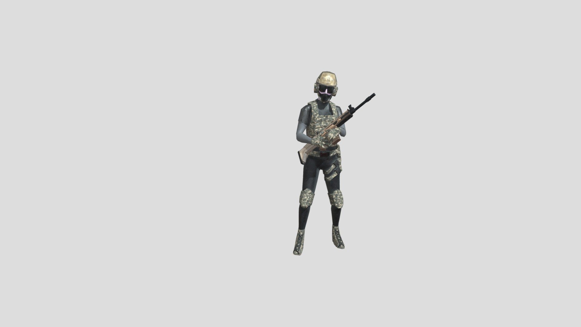 female soldier 01 idle 02 - 3D model by namomahasitatapatreh [22dd788 ...