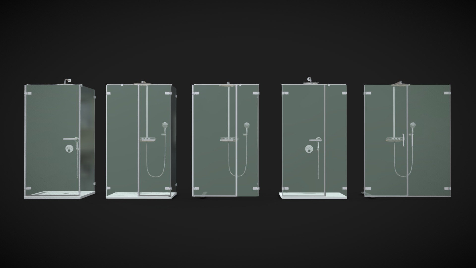 Cabin showers Radaway - Arta set 100 - Buy Royalty Free 3D model by ...