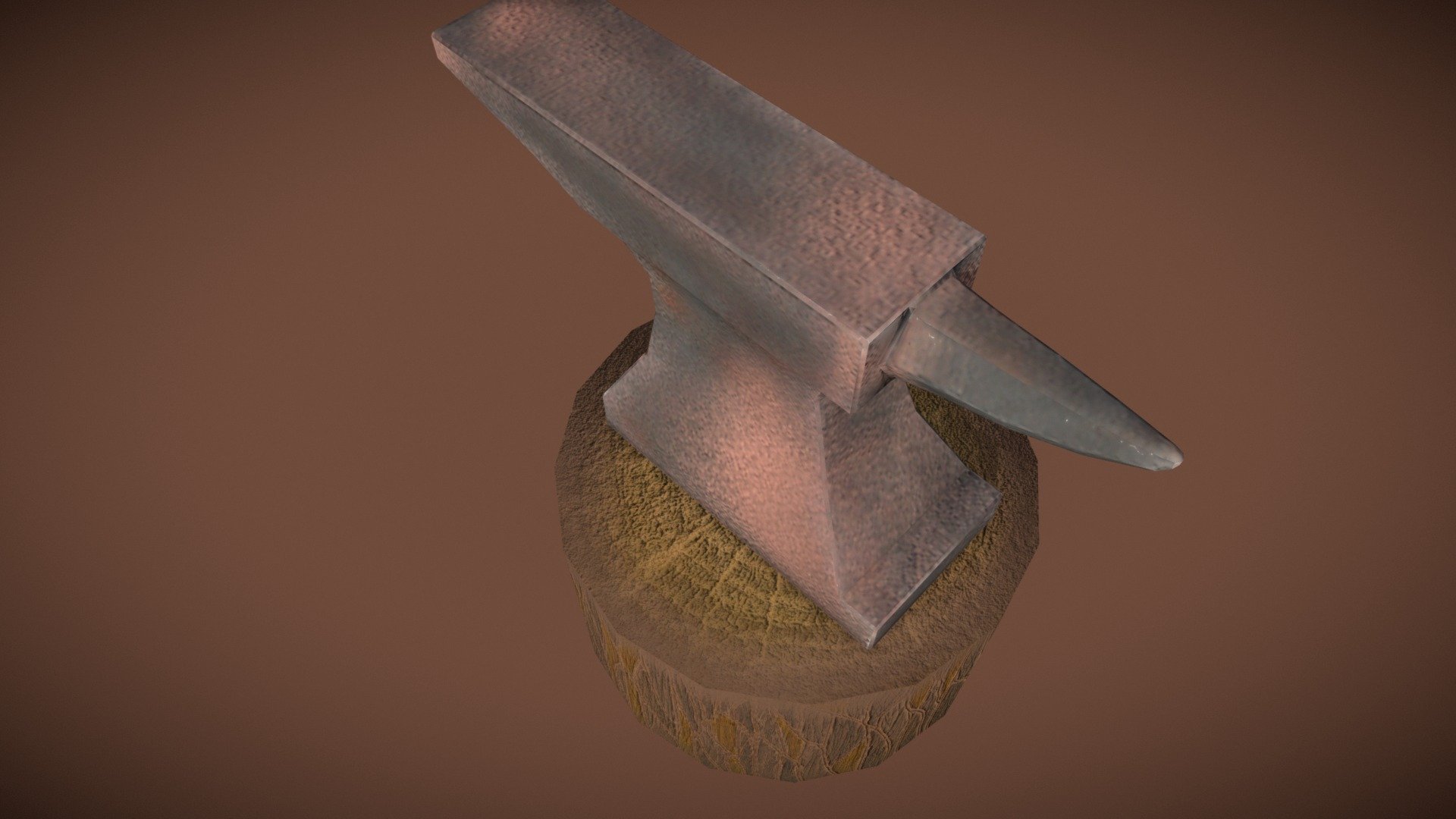 Anvil on stump low poly - 3D model by Andrea Di Carlo (@Amuro) [22e9de4 ...
