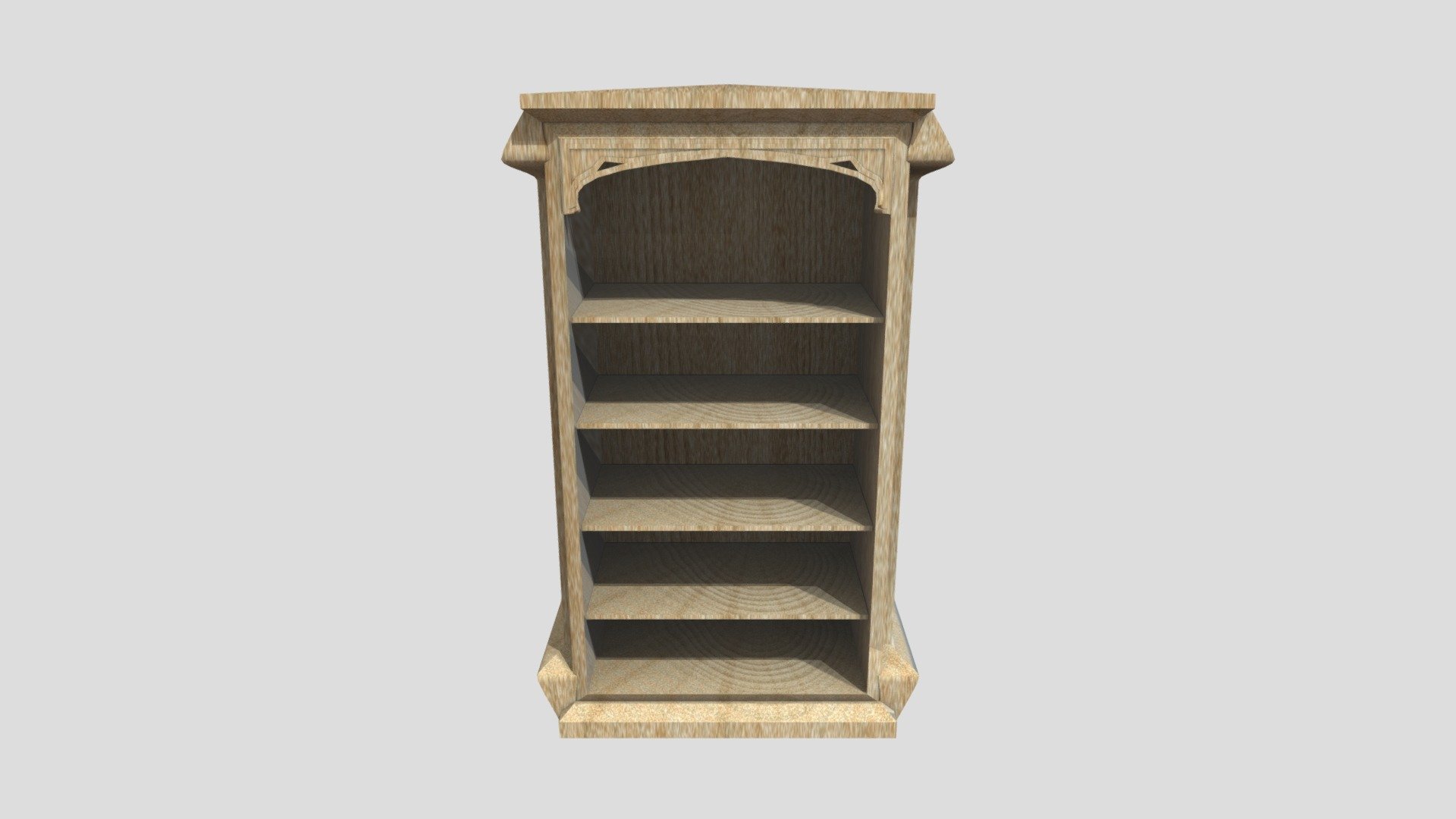 3D Wooden Bookshelf - 3D model by Amy.Bowles [22f09ff] - Sketchfab