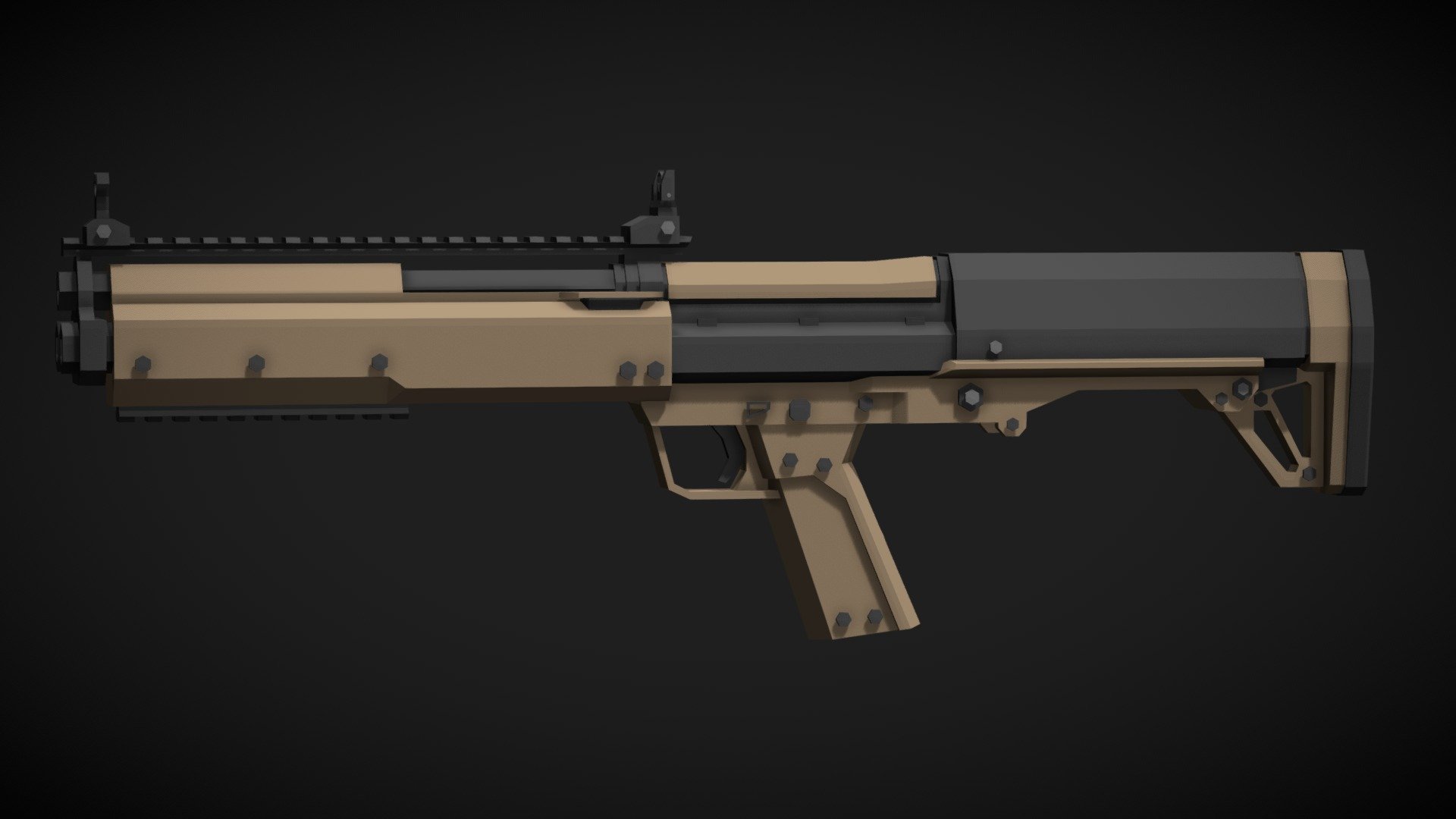 Low Poly KSG-12 Shotgun - 3D model by Vextric [22fb5c4] - Sketchfab