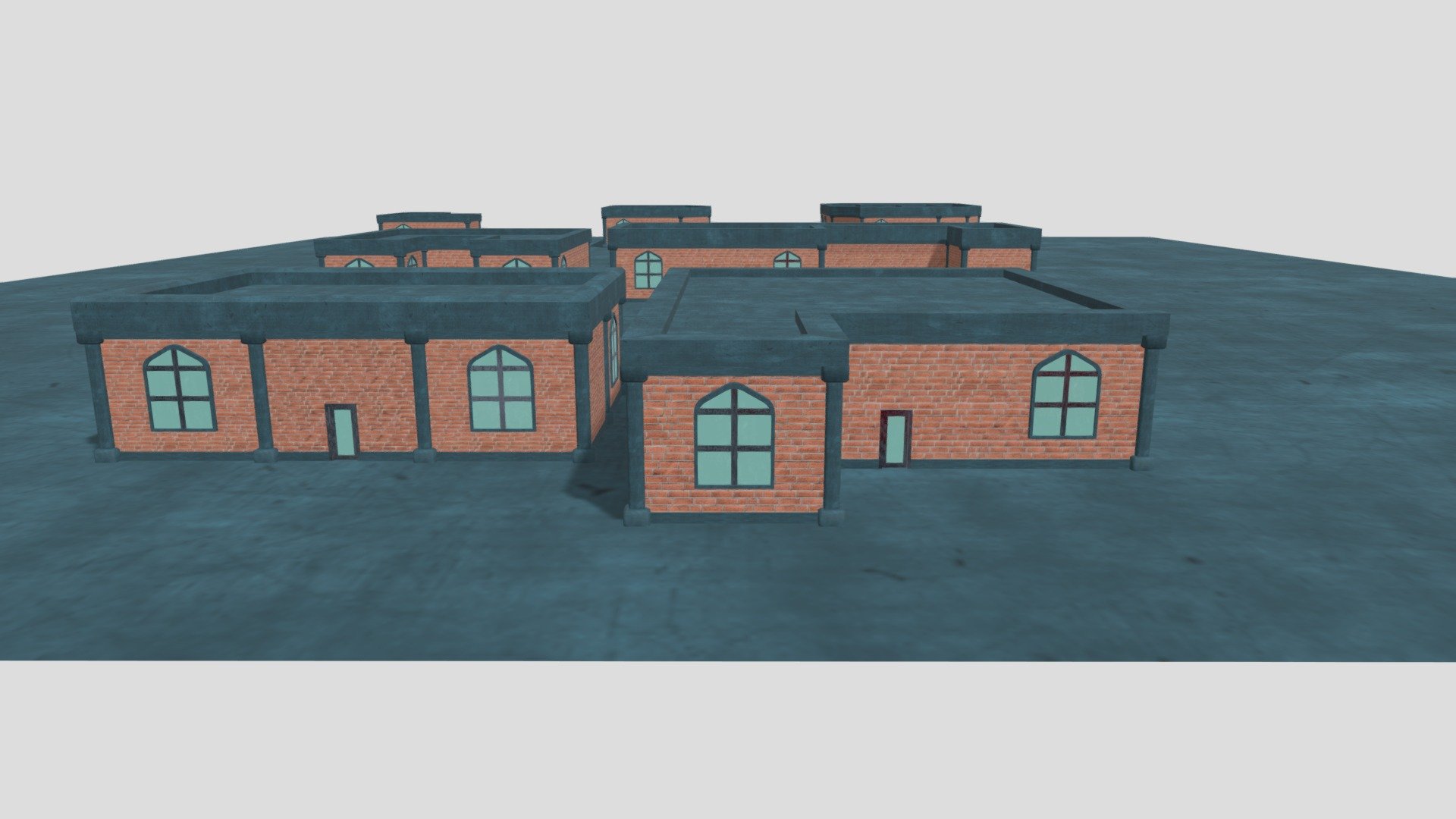 Brick Buildings - 3D model by loafbrr [22fde29] - Sketchfab