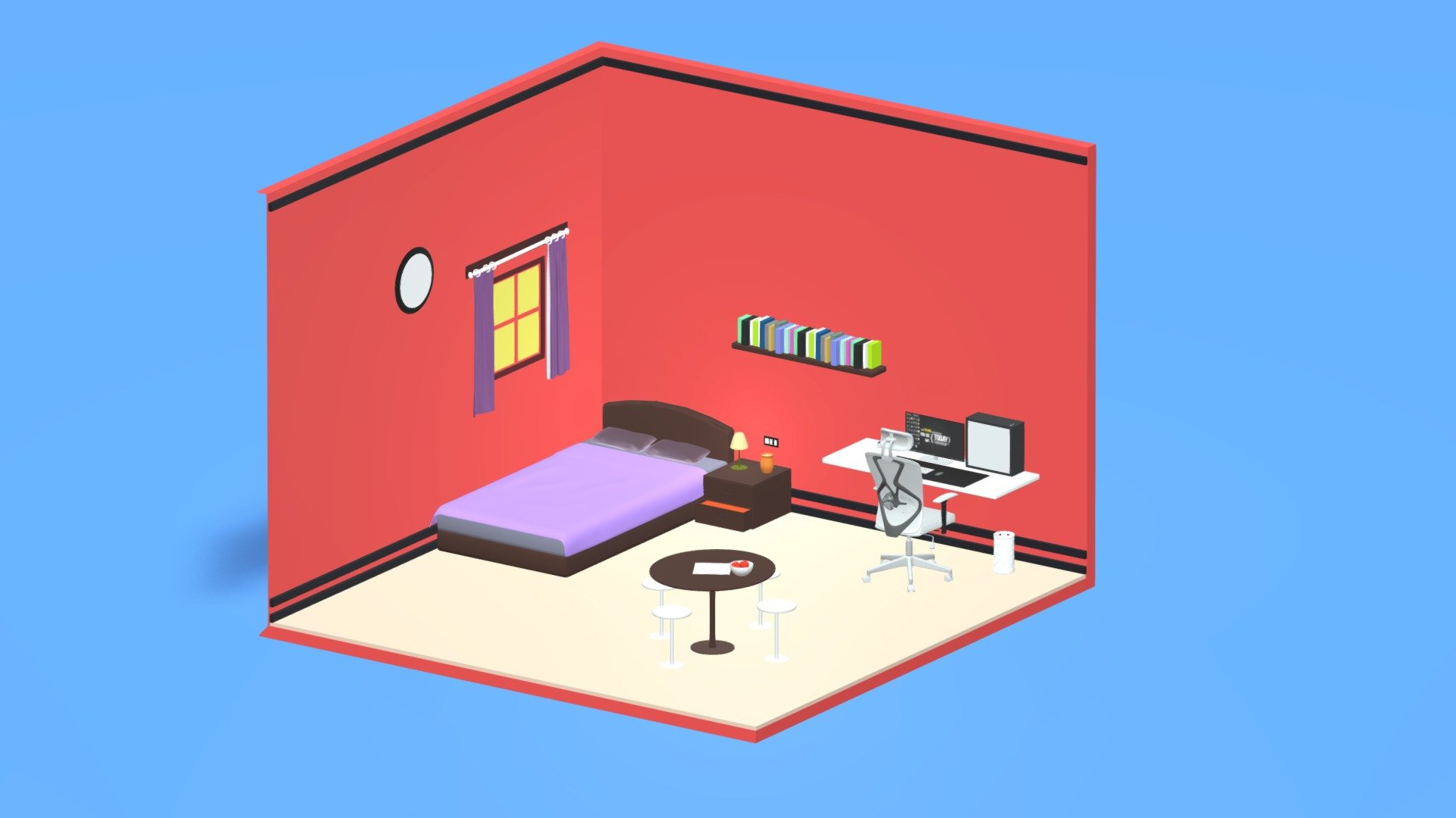 Isolated Gaming Room 3D Model - Download Free 3D model by Cre8t!ve V!be ...