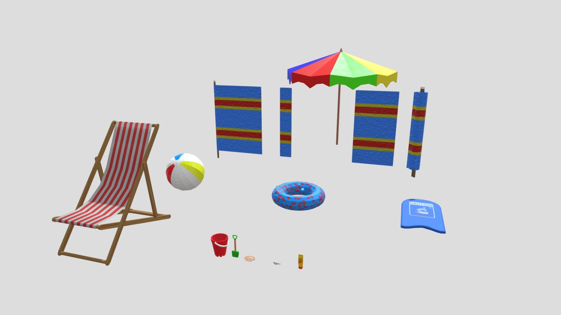 Low Poly Beach Asset Pack - Download Free 3D model by notfinnflower [2307193] - Sketchfab