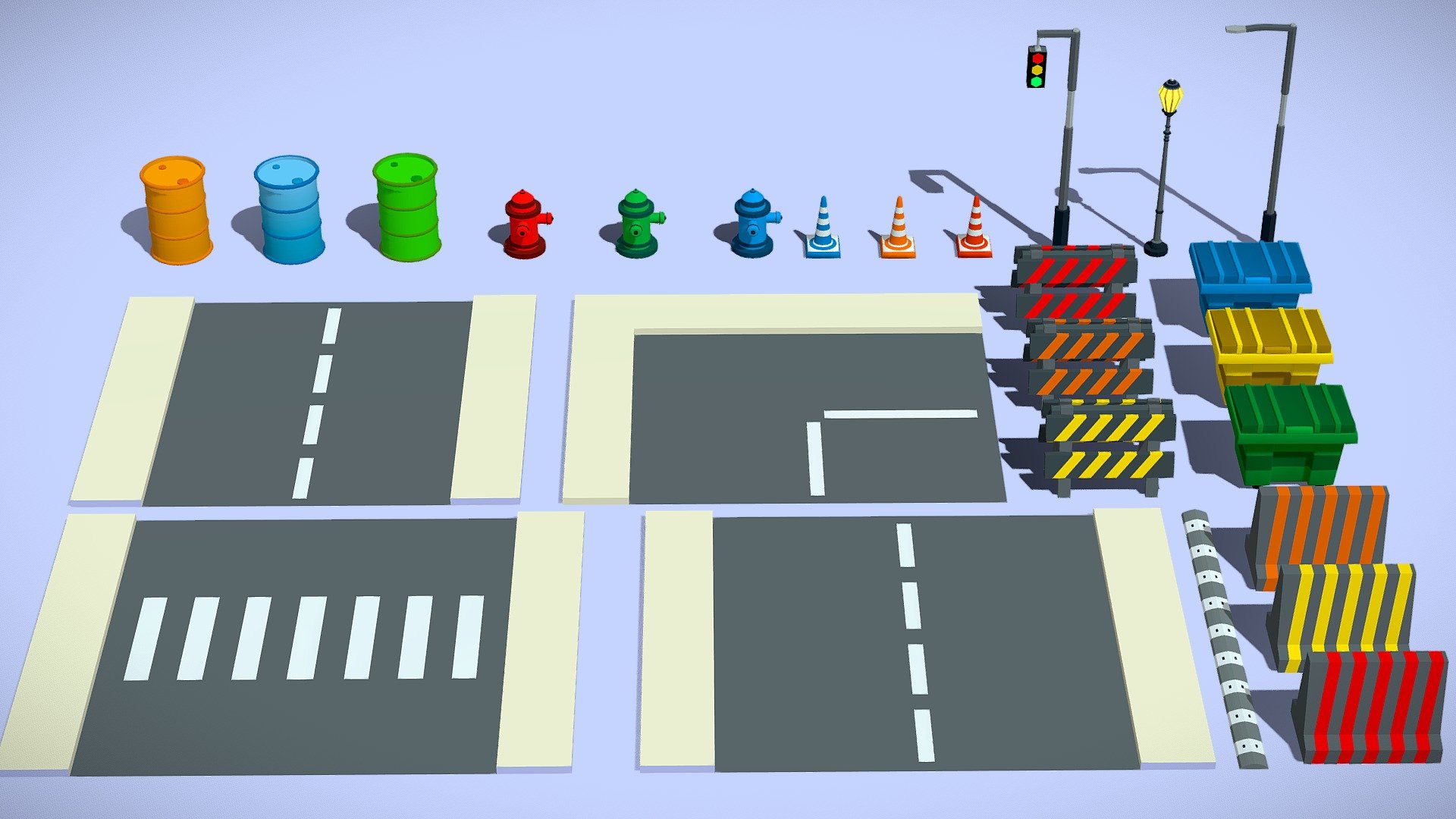 Street Props (Low Poly) - Buy Royalty Free 3D model by Prisha ...