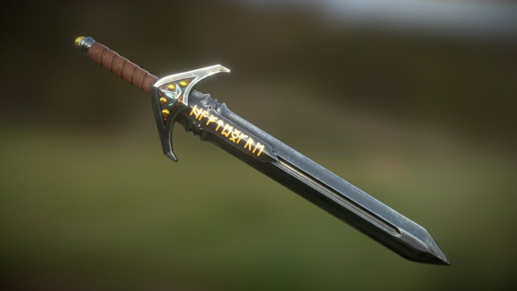 Runed Fantasy Sword - 3D model by Deion Griffiths (@deiongriffiths ...