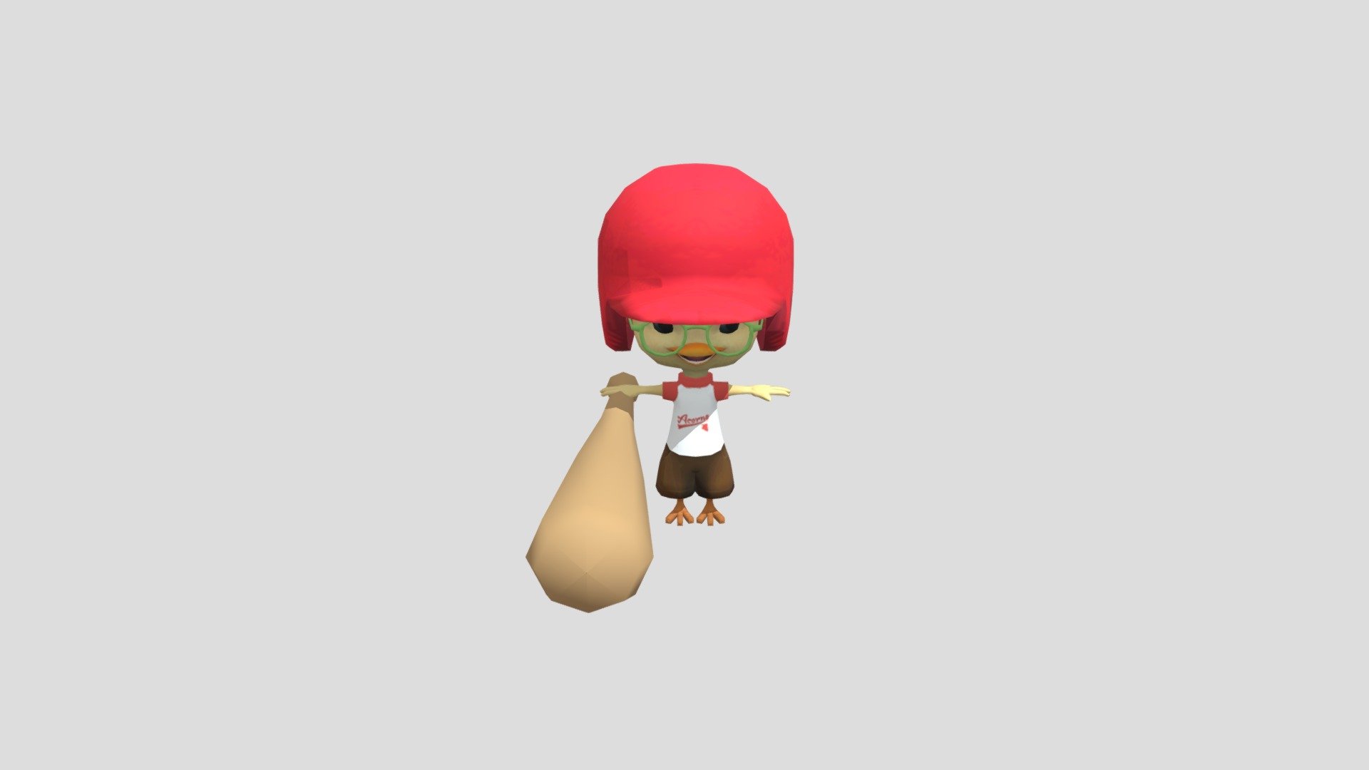 Chicken Little Baseball Player GameCube - Download Free 3D model by ...
