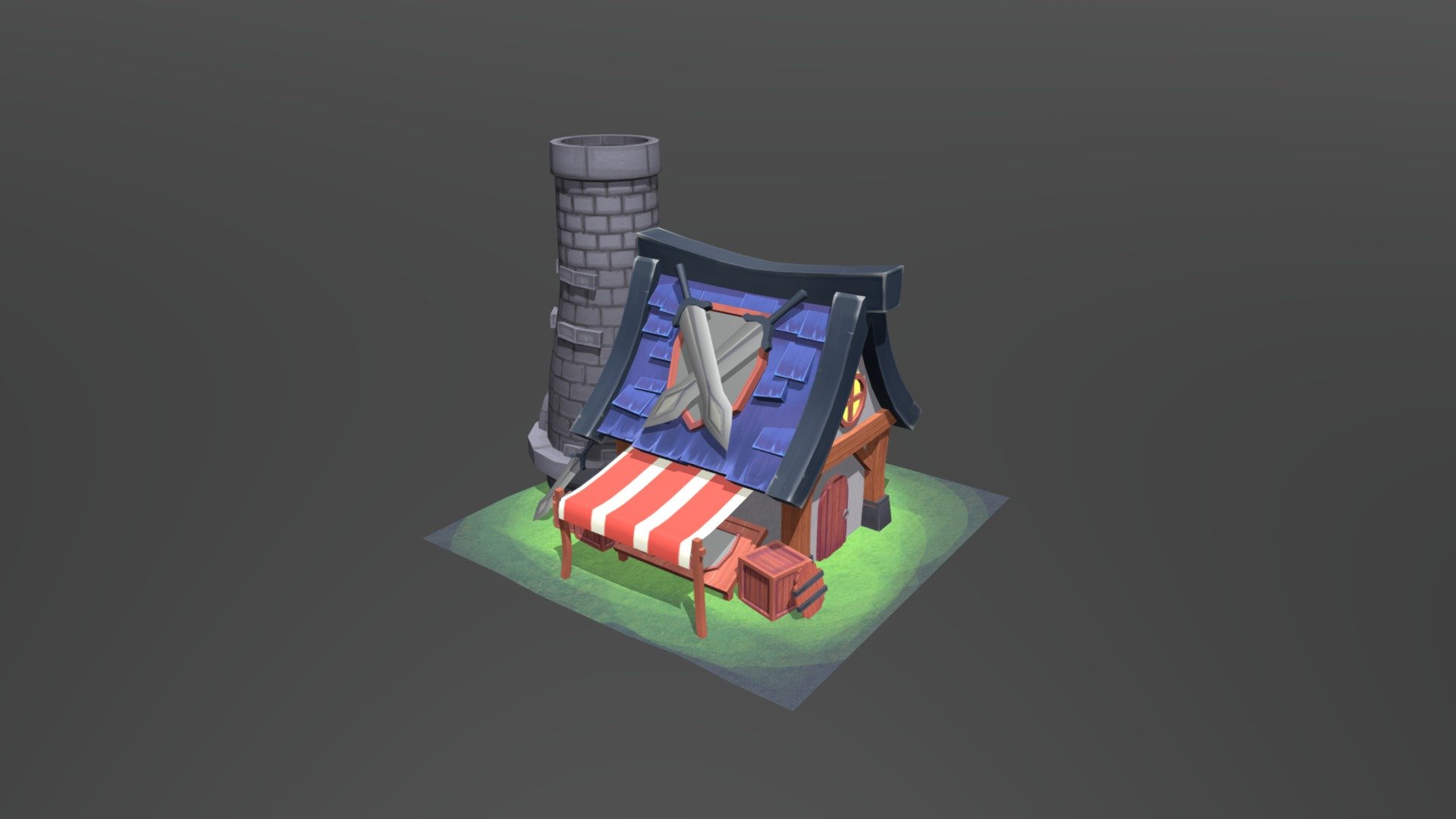 Stylized House (Shop) - Download Free 3D model by Kish (@kishdoodles ...