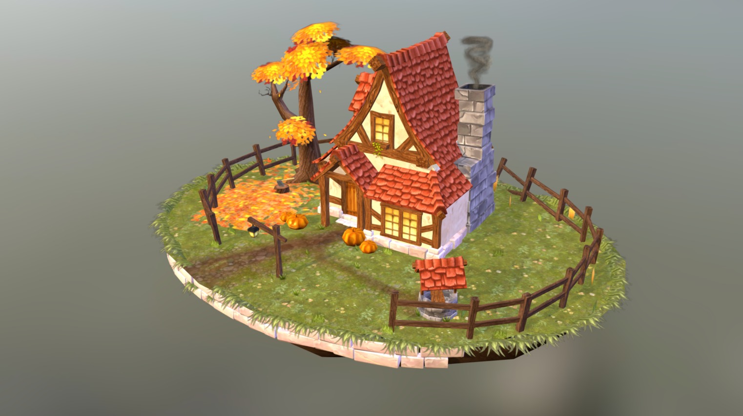 Autumn house - 3D model by Artyom Babich (@soulmir) [2320453] - Sketchfab