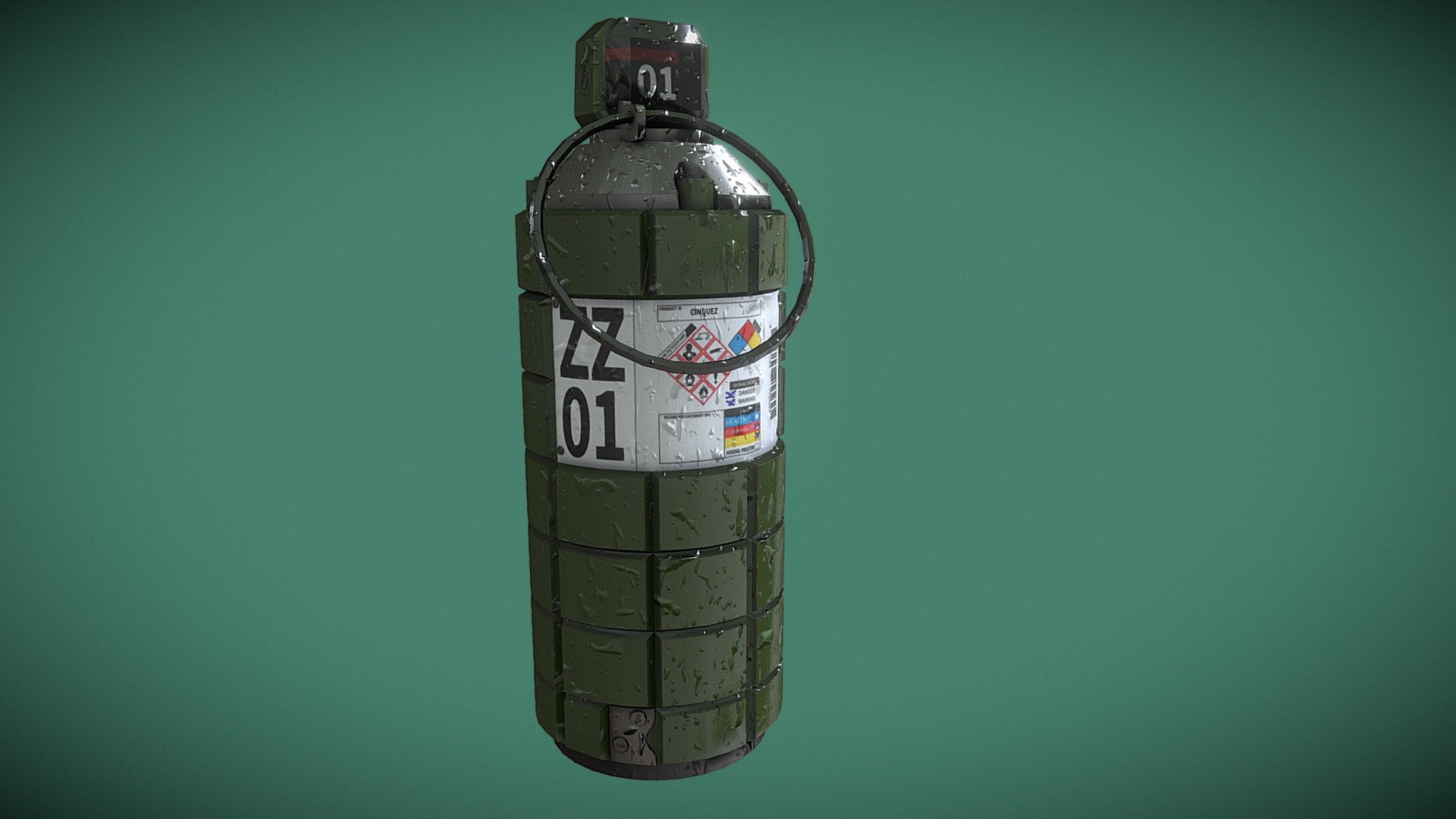 ZZ (Zoutzuur) Grenade 01 (Version2) Wet - 3D model by Cinquez [23289c7] - Sketchfab