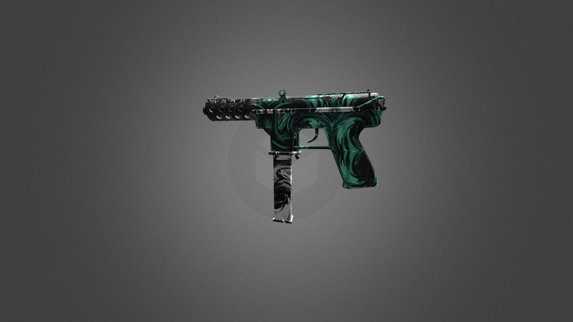 Cyan Fire | Tec-9 - 3D model by ryanmenz [232d6cb] - Sketchfab