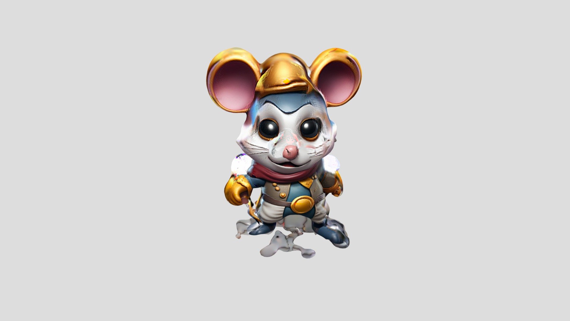 Cute little mouse in a suit and hat on a black - Download Free 3D model ...