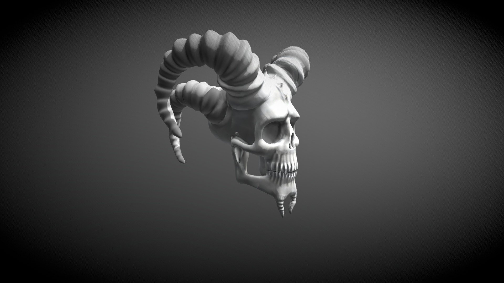 Demon Skull low poly - Download Free 3D model by vicente betoret ...