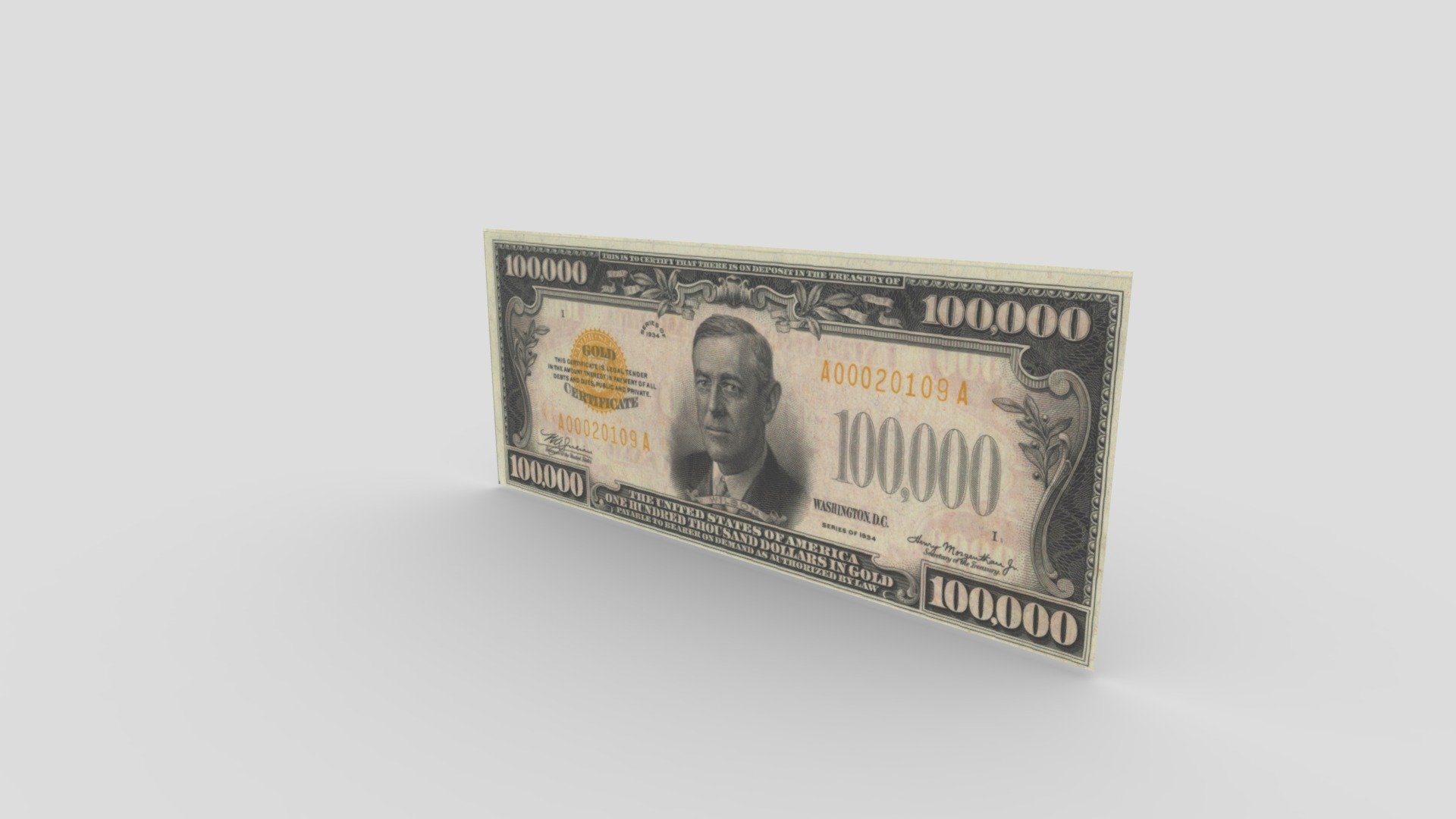 $100000 Note - Download Free 3D model by Thomas Flynn (@nebulousflynn ...