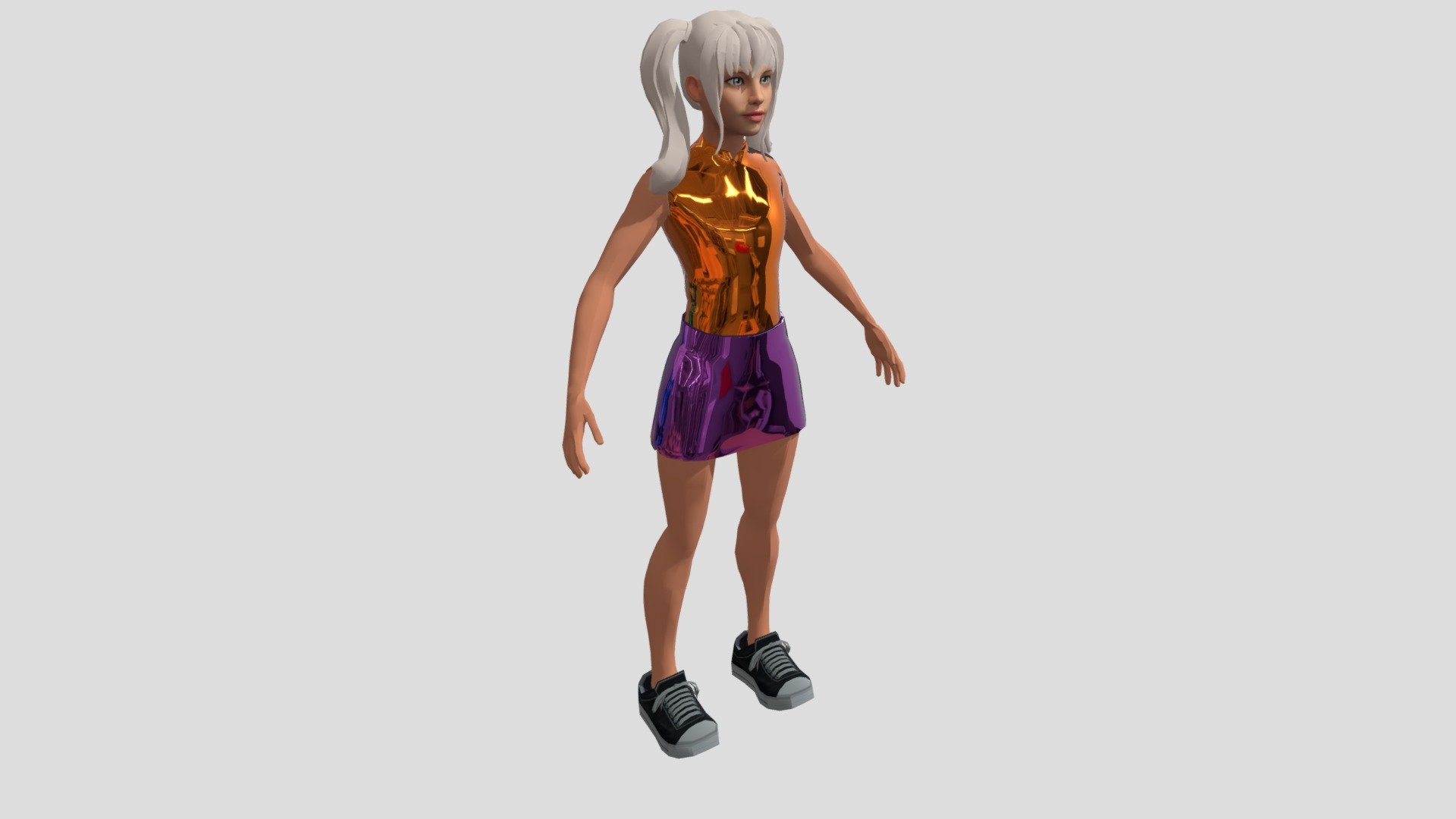 Arya dressed in metallic orange and yellow - 3D model by projectweb3 ...