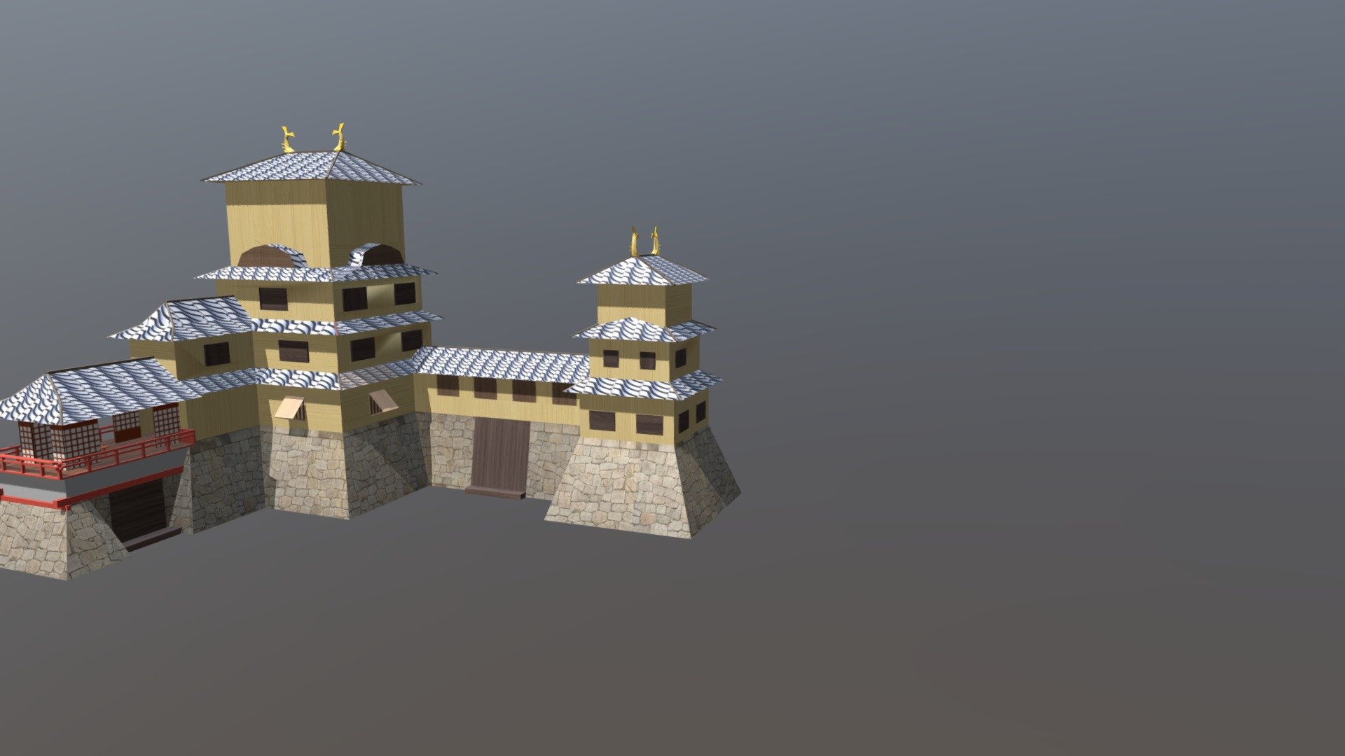 Japan Castle - 3D model by arieskyle [234436d] - Sketchfab