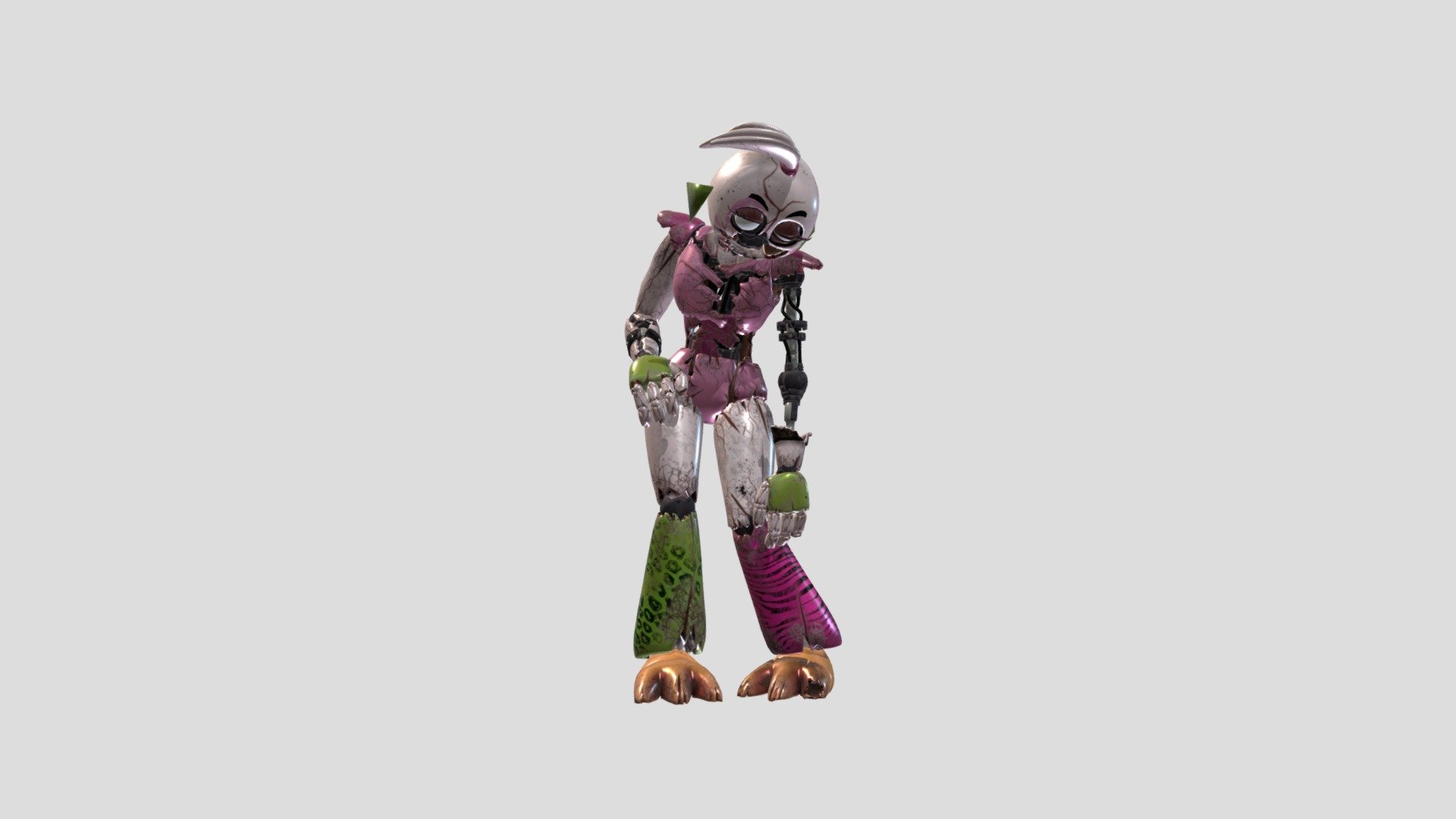 shattered-chica-security-breach - Download Free 3D model by ...