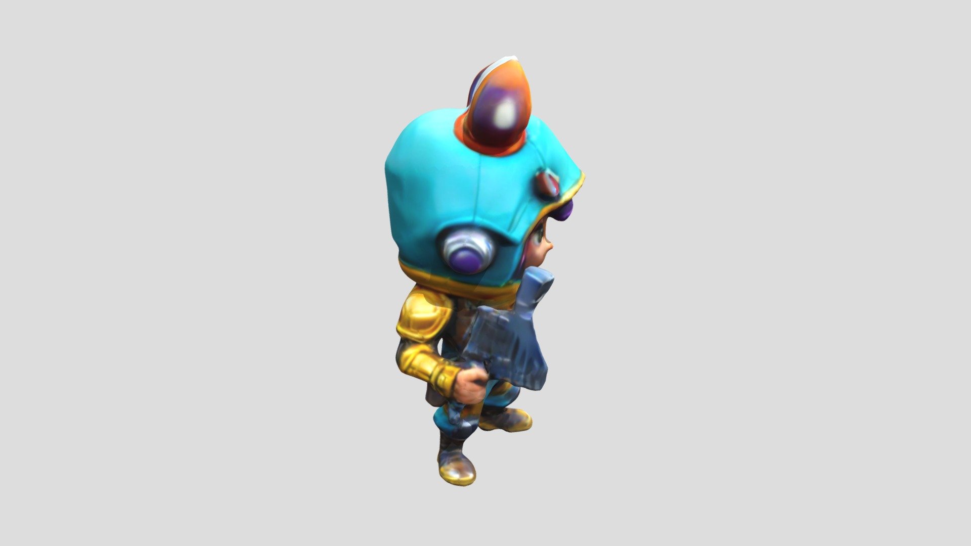 "Heroic Battle Doll with Blue and Brown Battle S - Download Free 3D ...