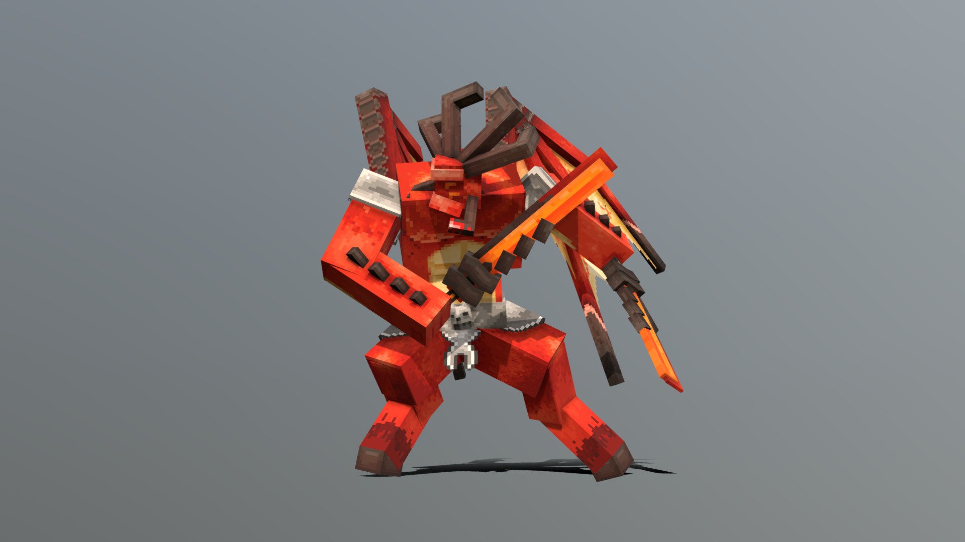 Demon - A minecraft boss - 3D model by FakeDrayn [23528fe] - Sketchfab
