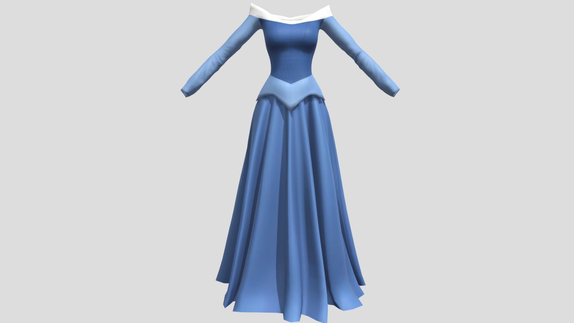 Princess Aurora Blue Clothes - Download Free 3D model by Princess Gowns ...