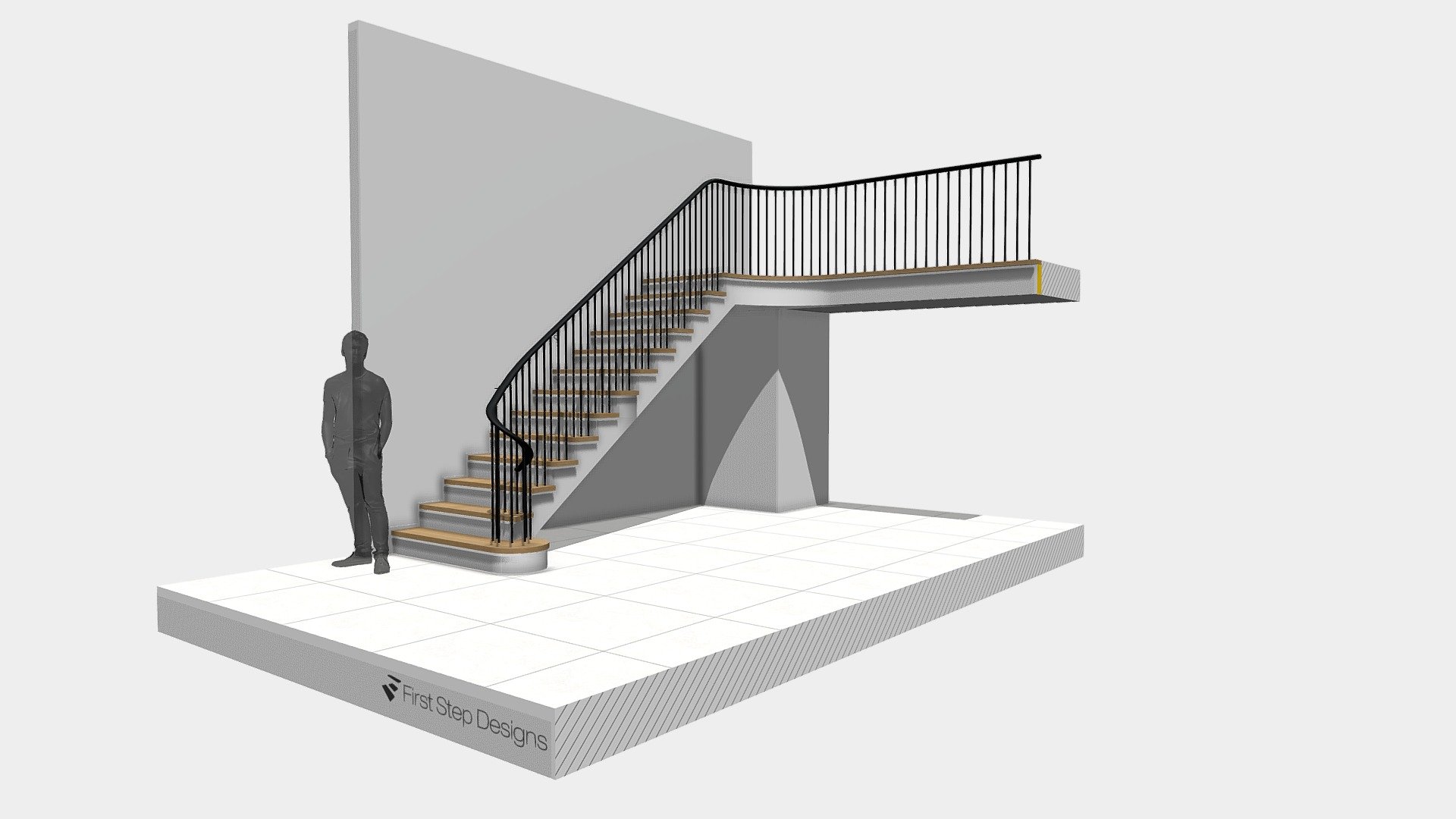 Kate Llangakoon Preliminary Staircase design - Download Free 3D model ...