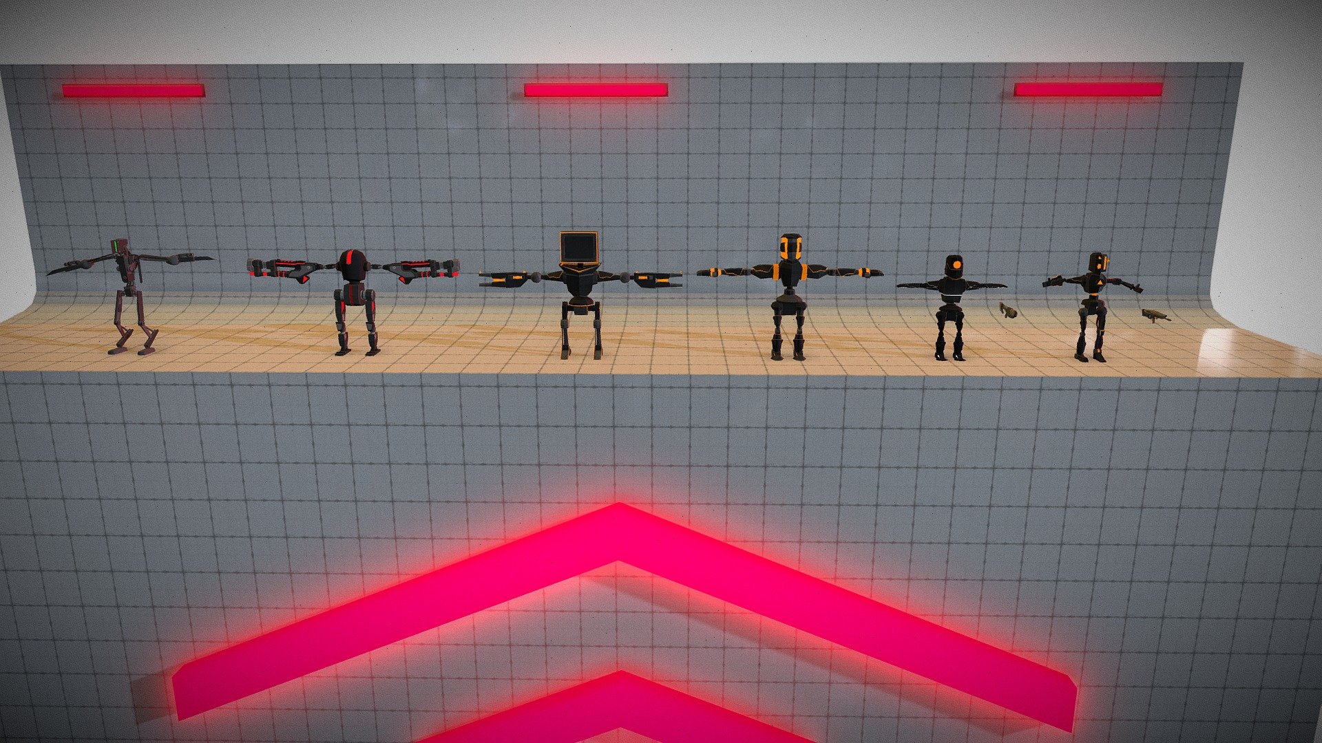 Low Poly Robots - Enemy Robots - 3D model by Moon Moon (@zoherrose7 ...