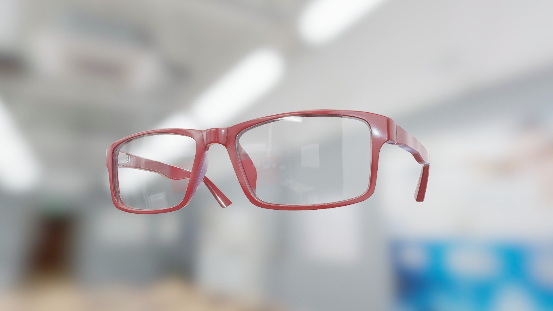 Generic Angular Square Glasses (Red) - 3D model by VirTry Teams ...