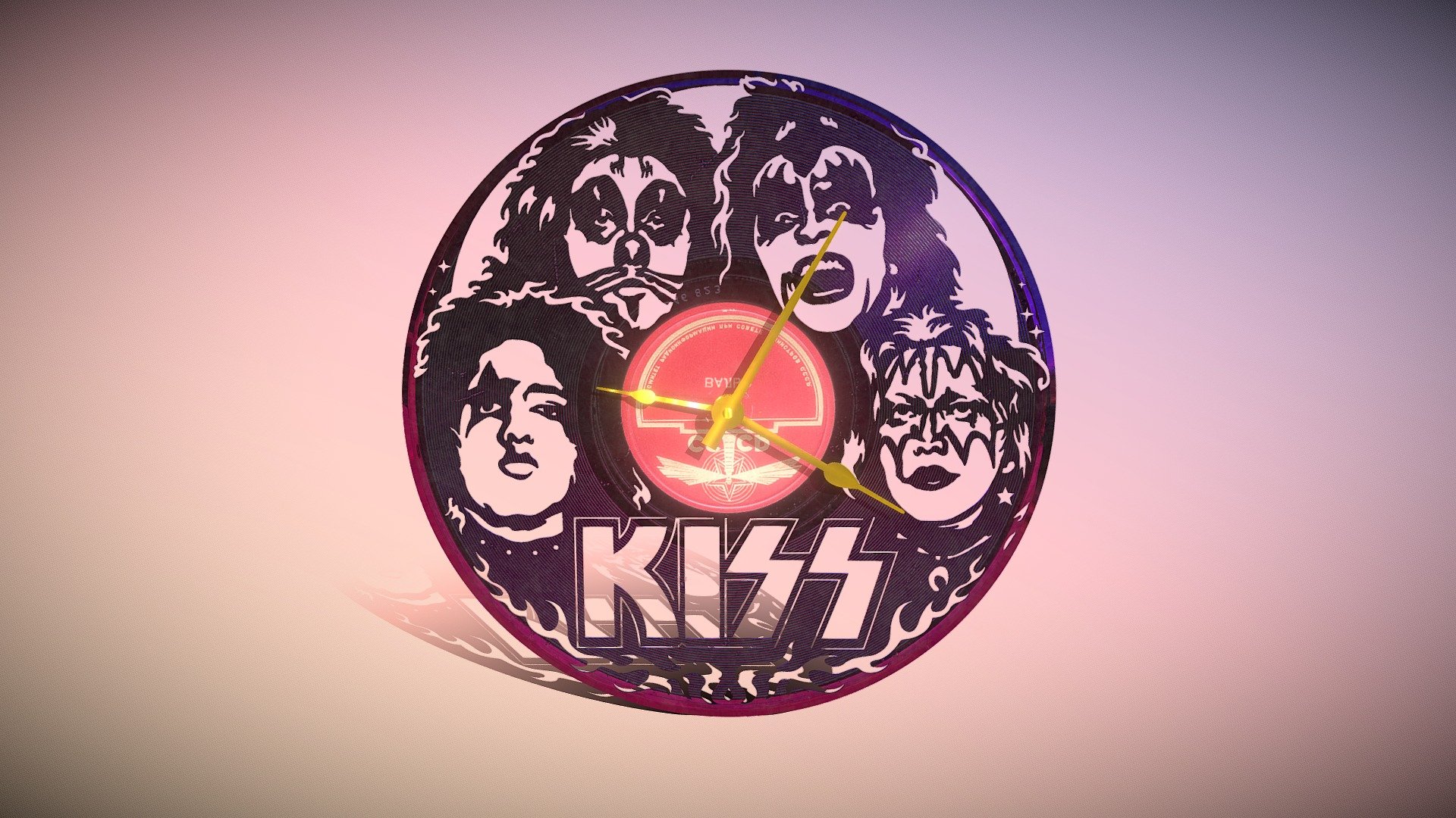 Clock Vinyl KISS - Download Free 3D model by Mitrik [2367d93] - Sketchfab