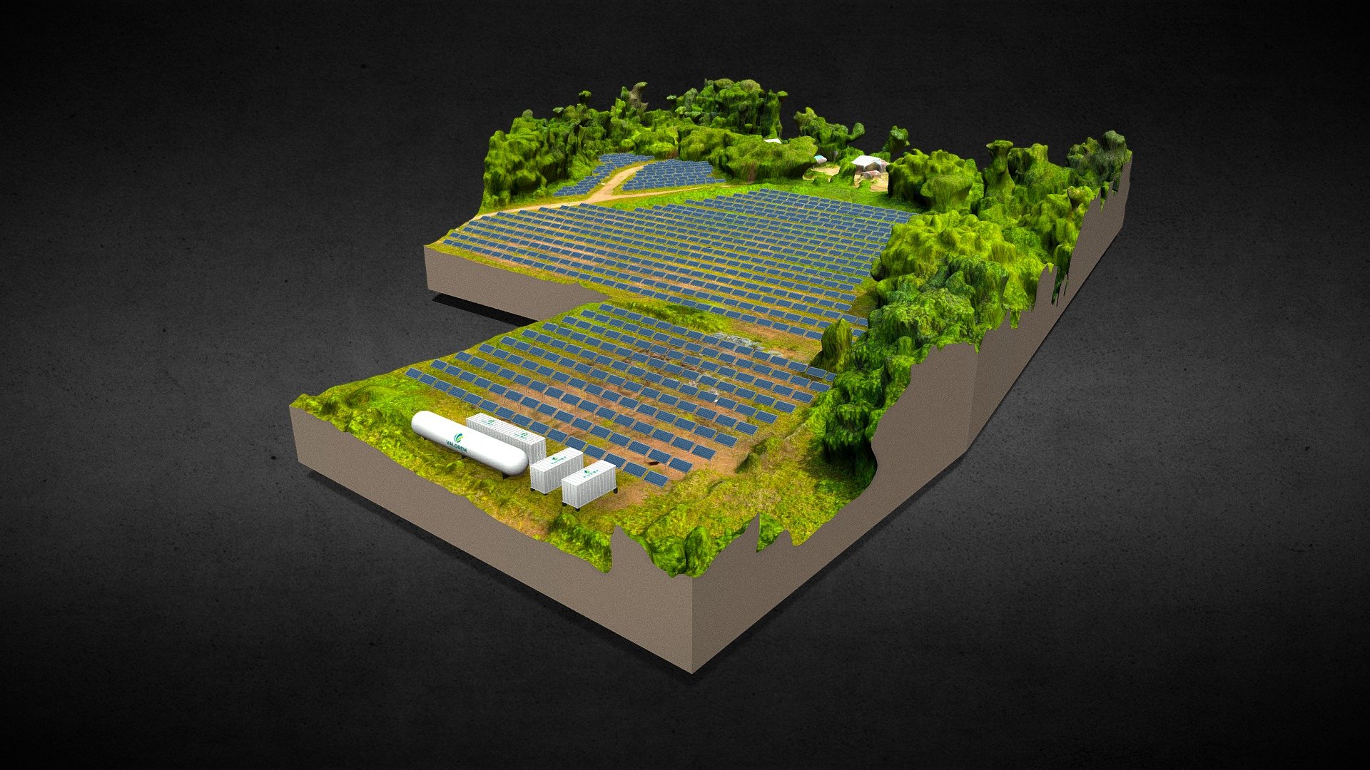 Photovoltaic panels fields project - 3D model by seeco [236d8cd ...