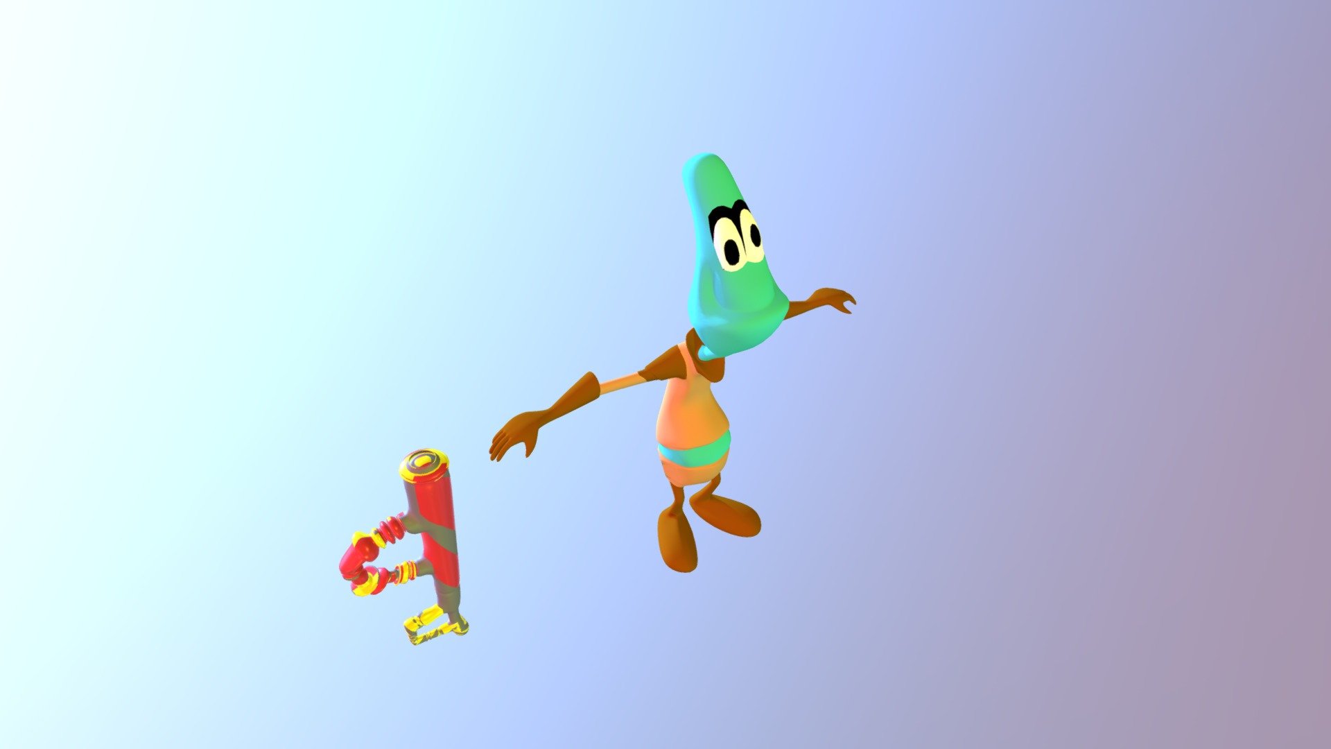 A Low Poly alien with his Taser Baton - 3D model by Ben Soon ...
