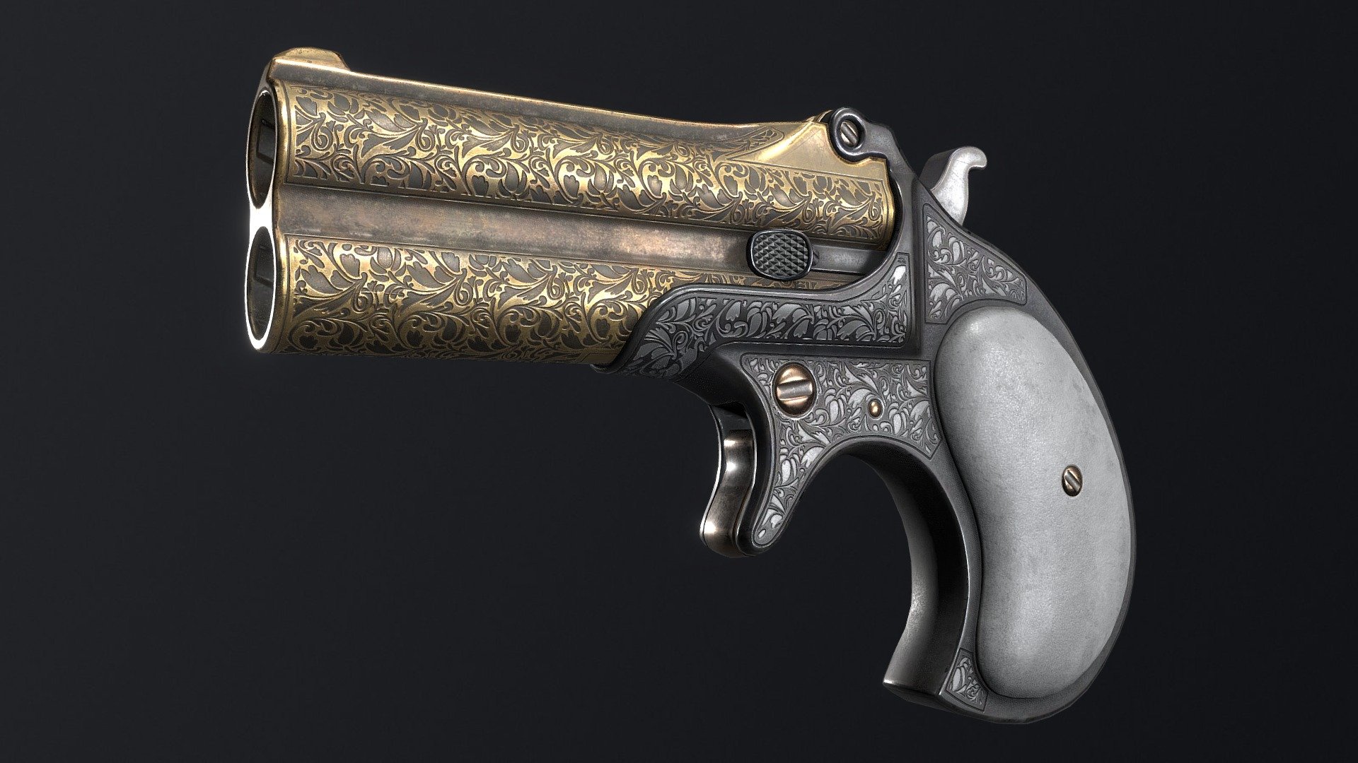 Remington Derringer - Buy Royalty Free 3D model by Stefan Engdahl ...