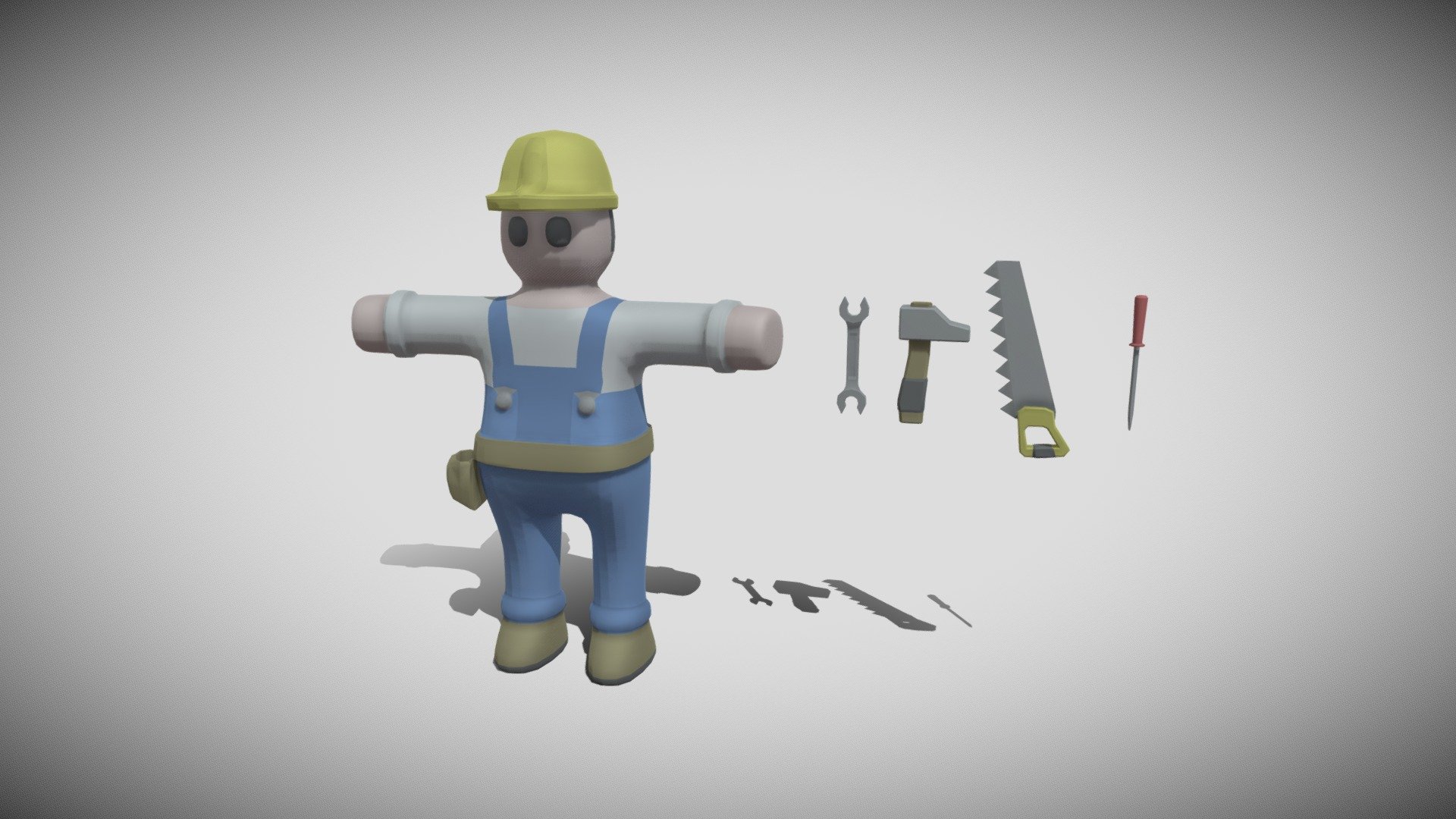 Cartoon Worker Character - Download Free 3D model by scailman [237567f ...