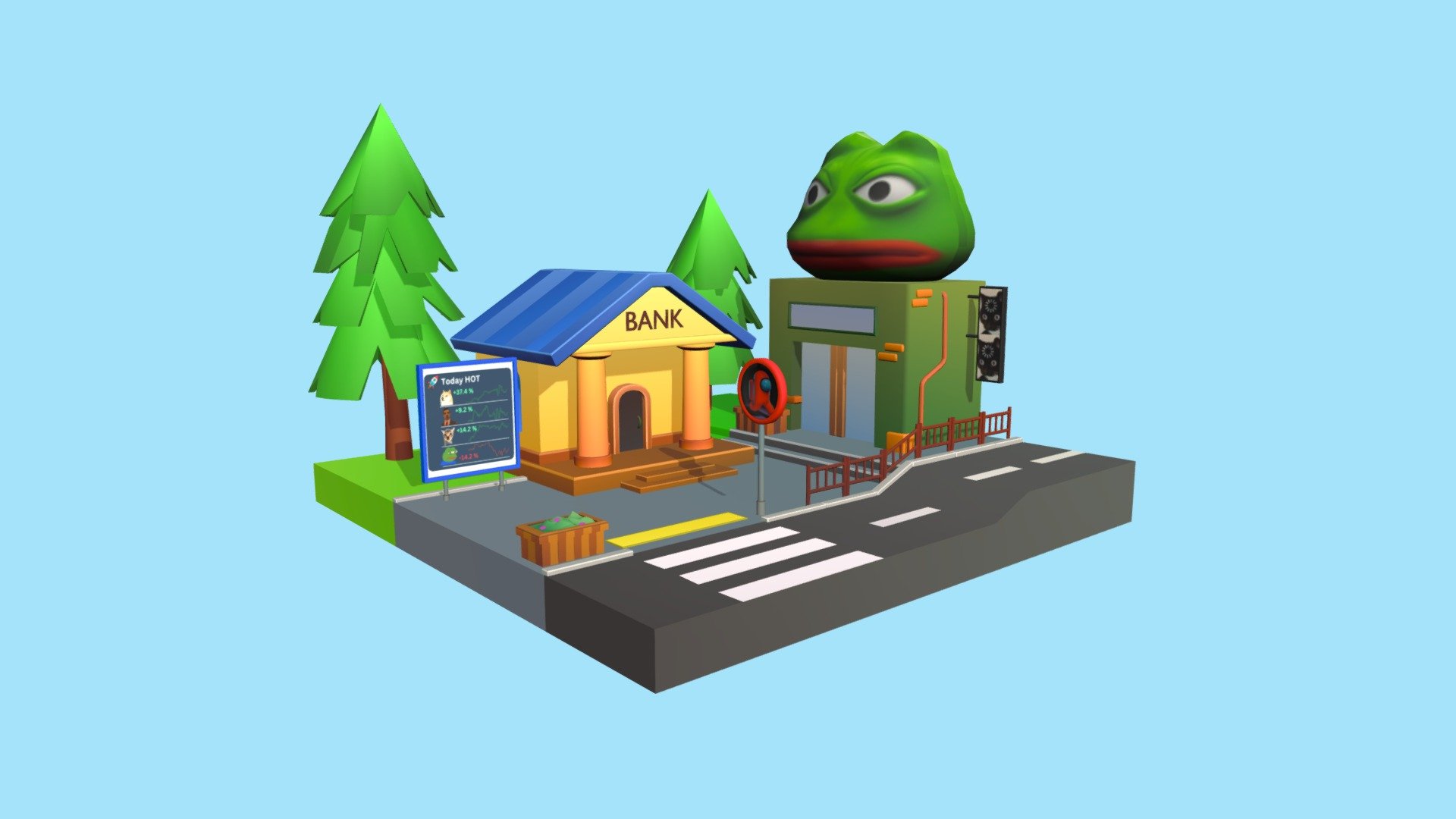 Meme bank scene - 3D model by y.spock007 [237ef0b] - Sketchfab