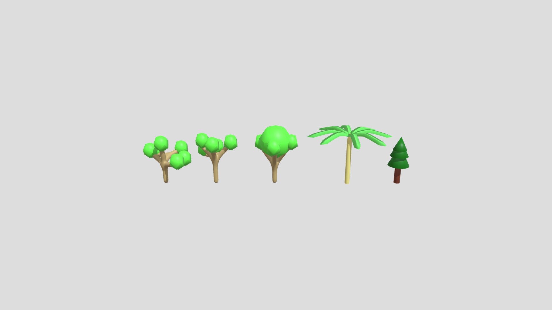 ( low poly ) Tree collection - Download Free 3D model by Mesh creator ...
