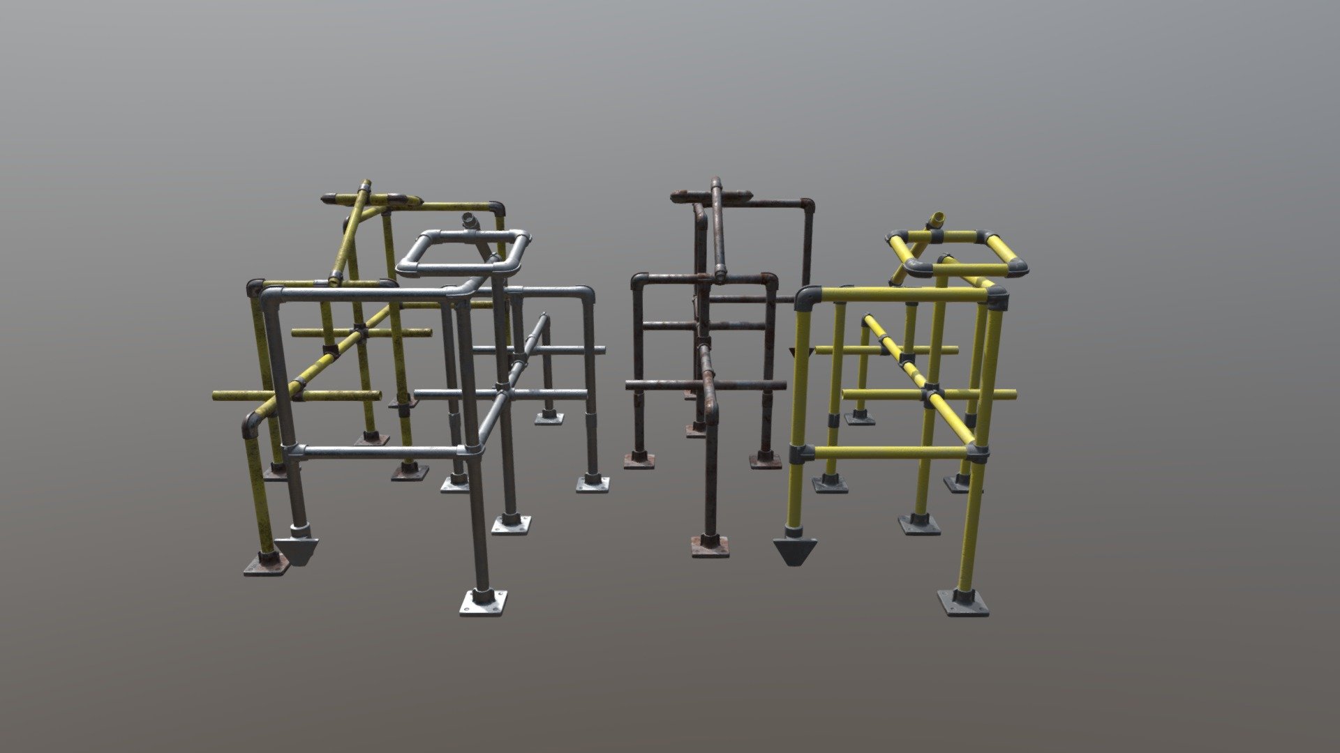 Modular Industrial Pipes Kit Showcase - Download Free 3D model by ...