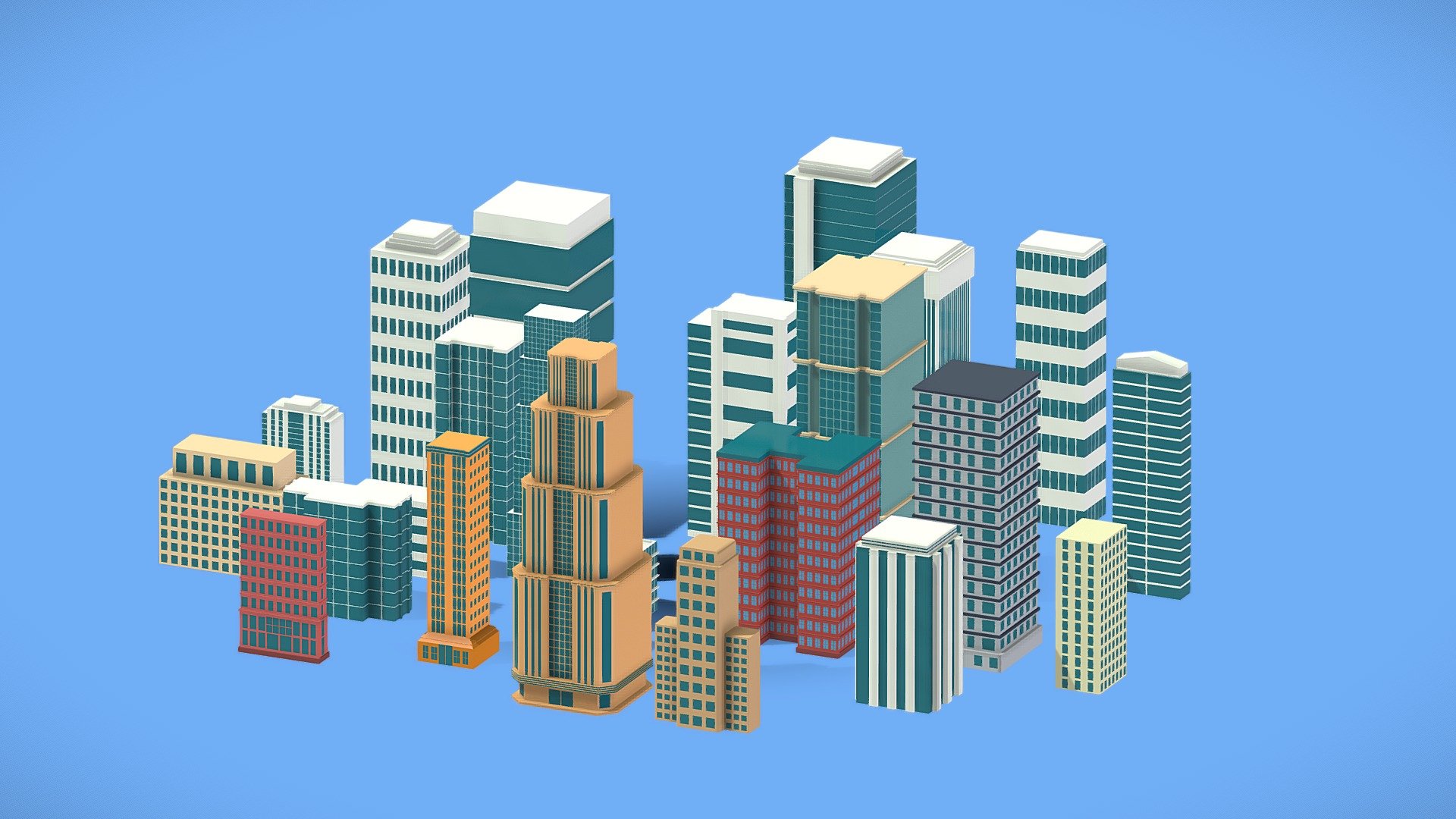 24 low poly buildings - Buy Royalty Free 3D model by cpineda3d [238e5bc ...