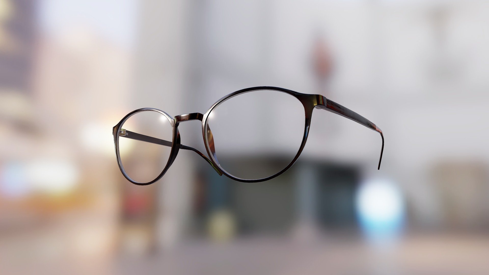 Generic Basic Thin Frame Boston Glasses (Black) - 3D model by VirTry ...